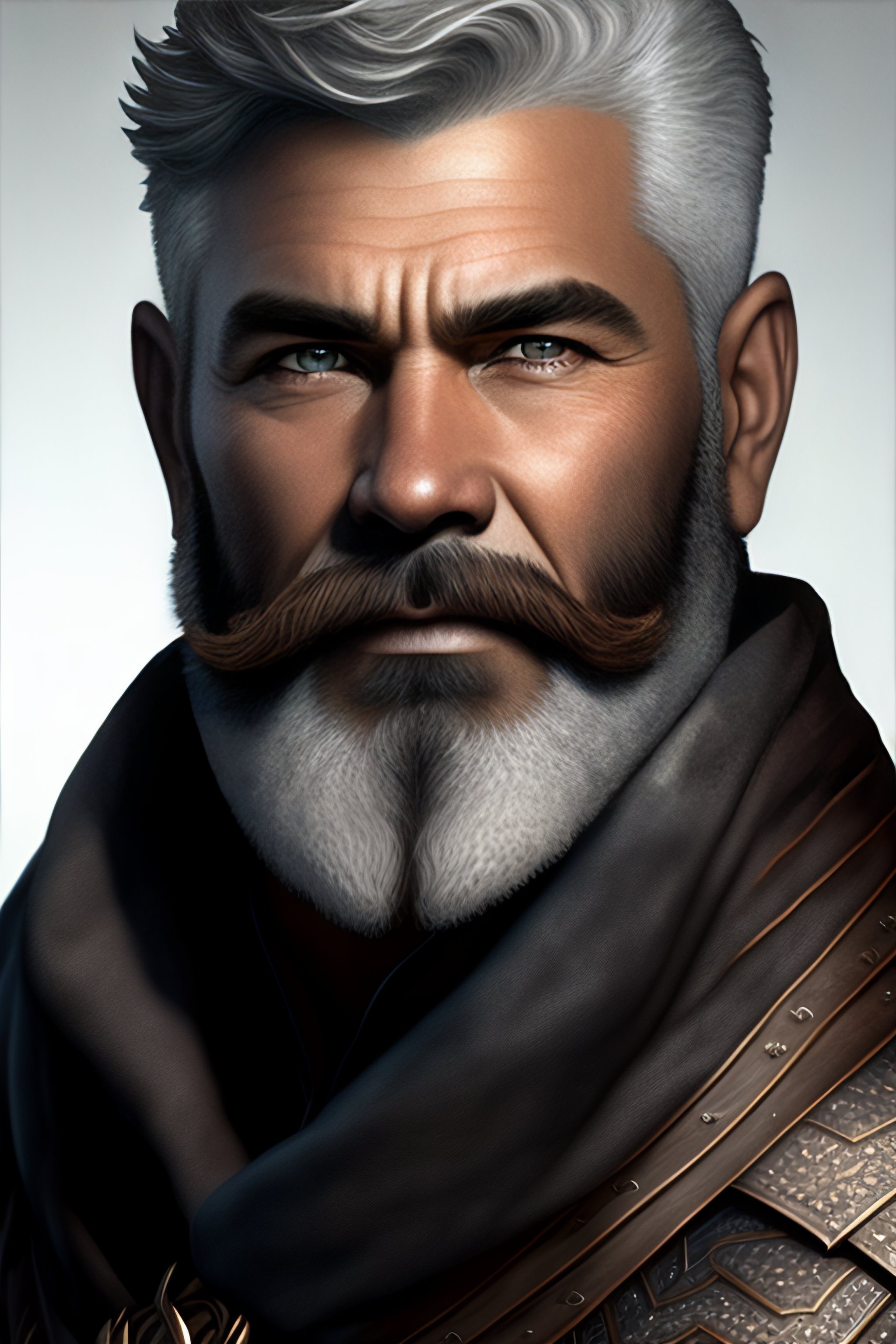 Lexica - A grizzled, weathered man with Short cropped hair, dark with a ...