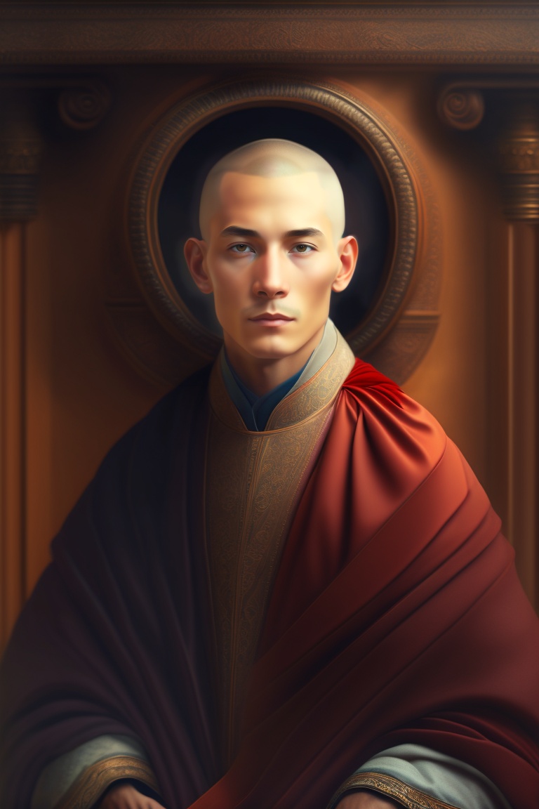 Lexica - Monk portrait, surreal, older