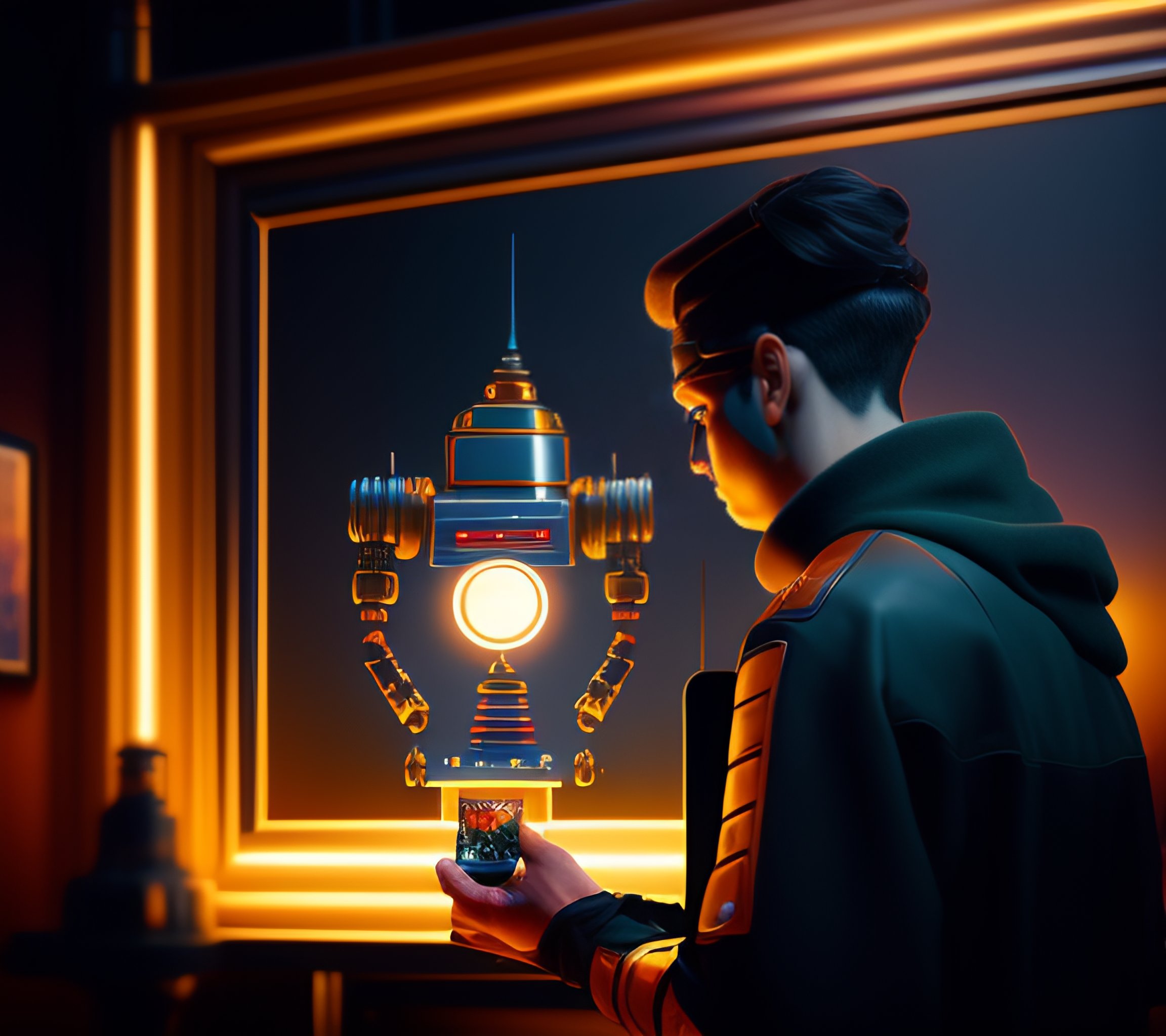 Lexica - An illustration of Bender, robot from futurama as an artist ...