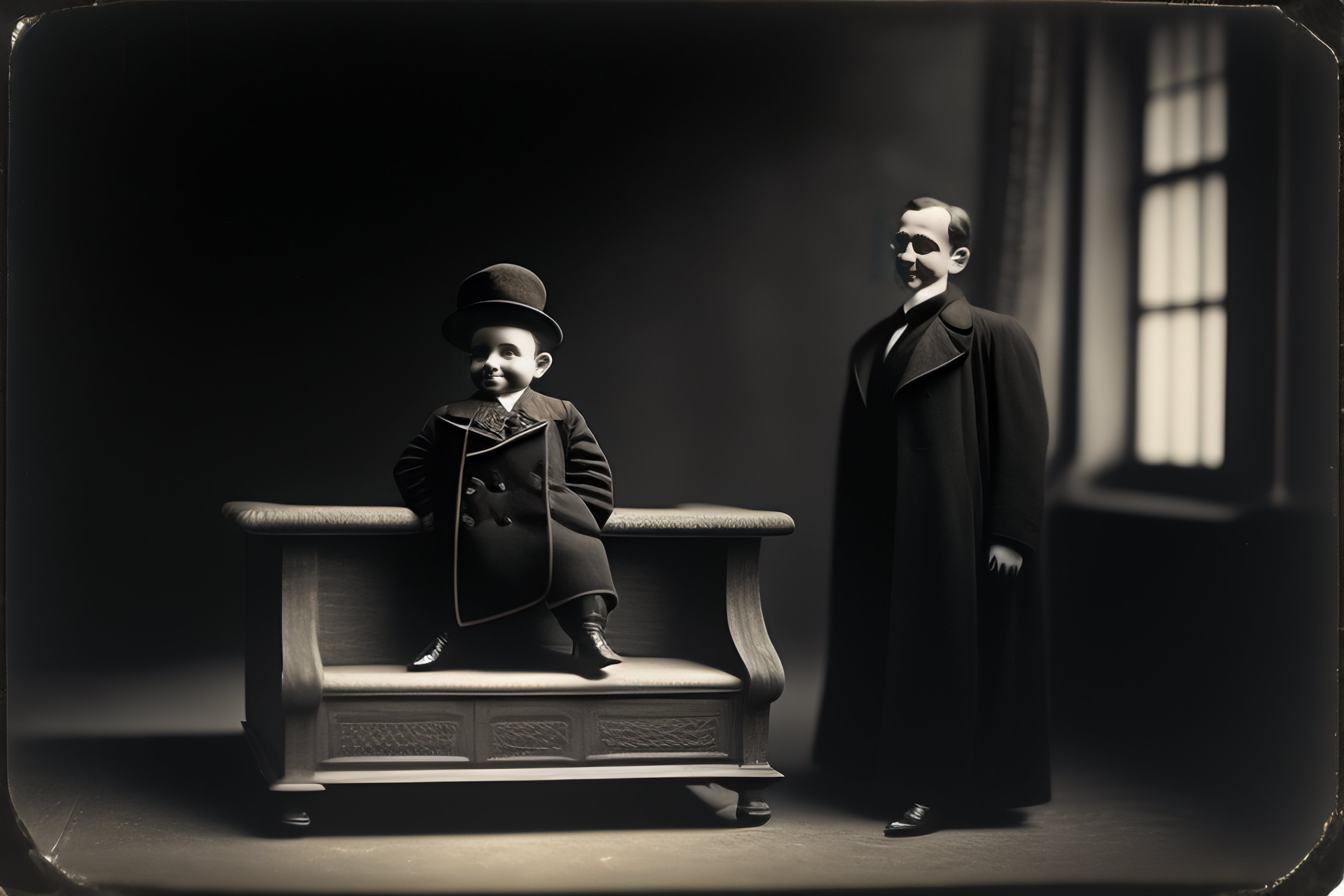 Lexica - Ventriloquist figure laying on a stage, smiling, photograph ...