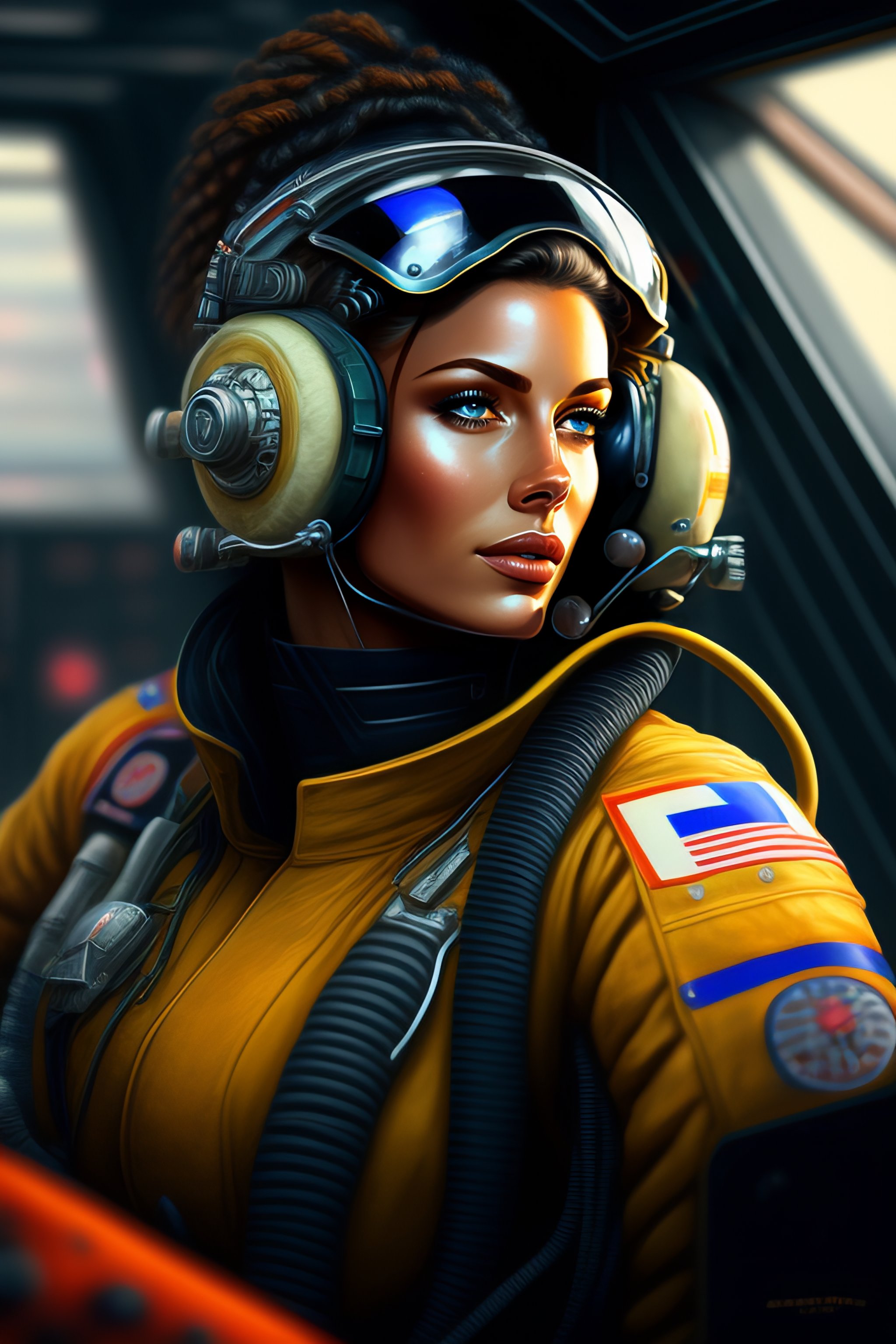 Lexica - Cyborg pilot Russian, interior cockpit, hyperdetailed, by john ...