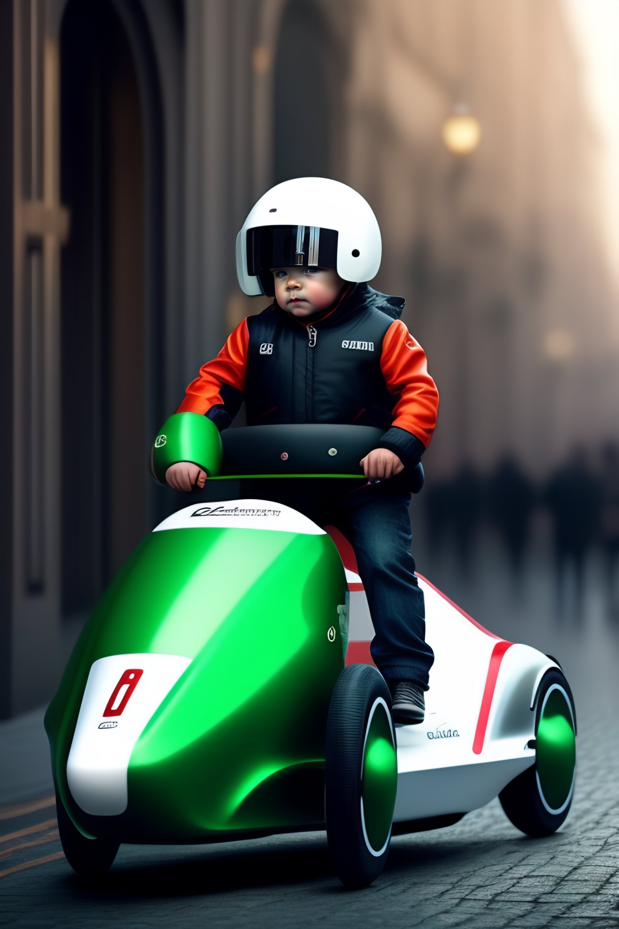 Lexica - Google android as the Sinclair C5: the electric trike bike