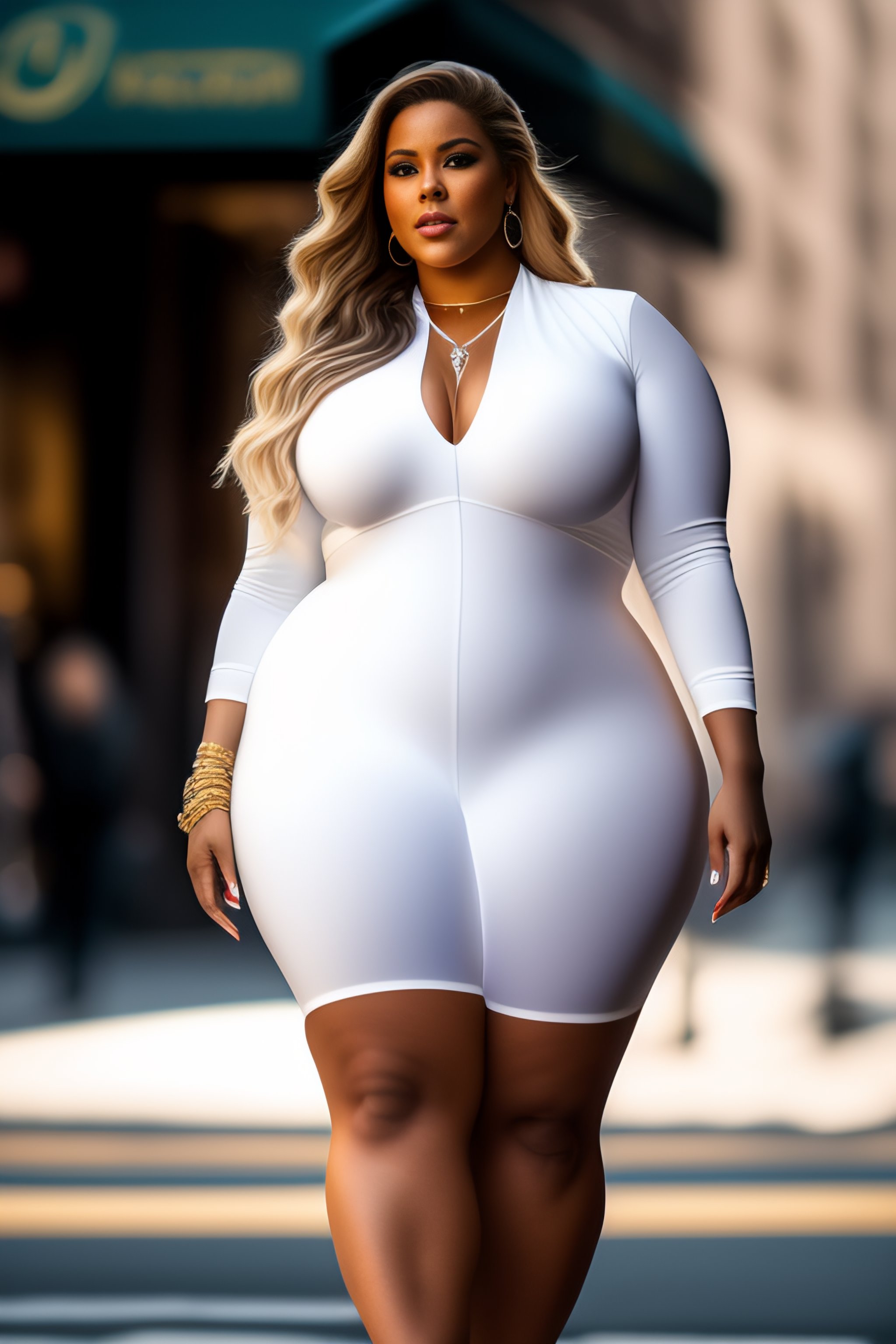 Lexica - Portrait of a white thick lady in New York