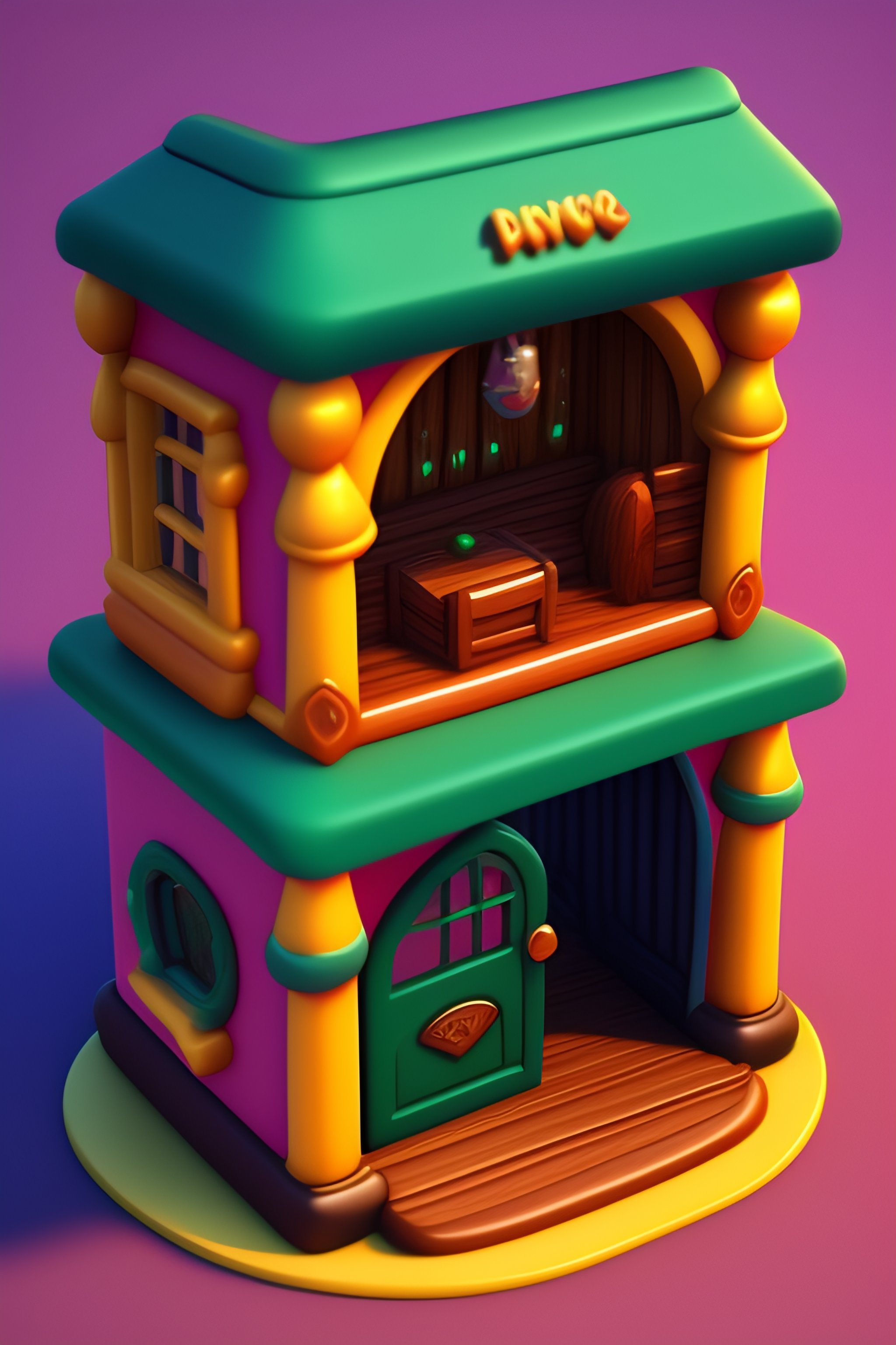 Lexica - 3d stylized little game building shop