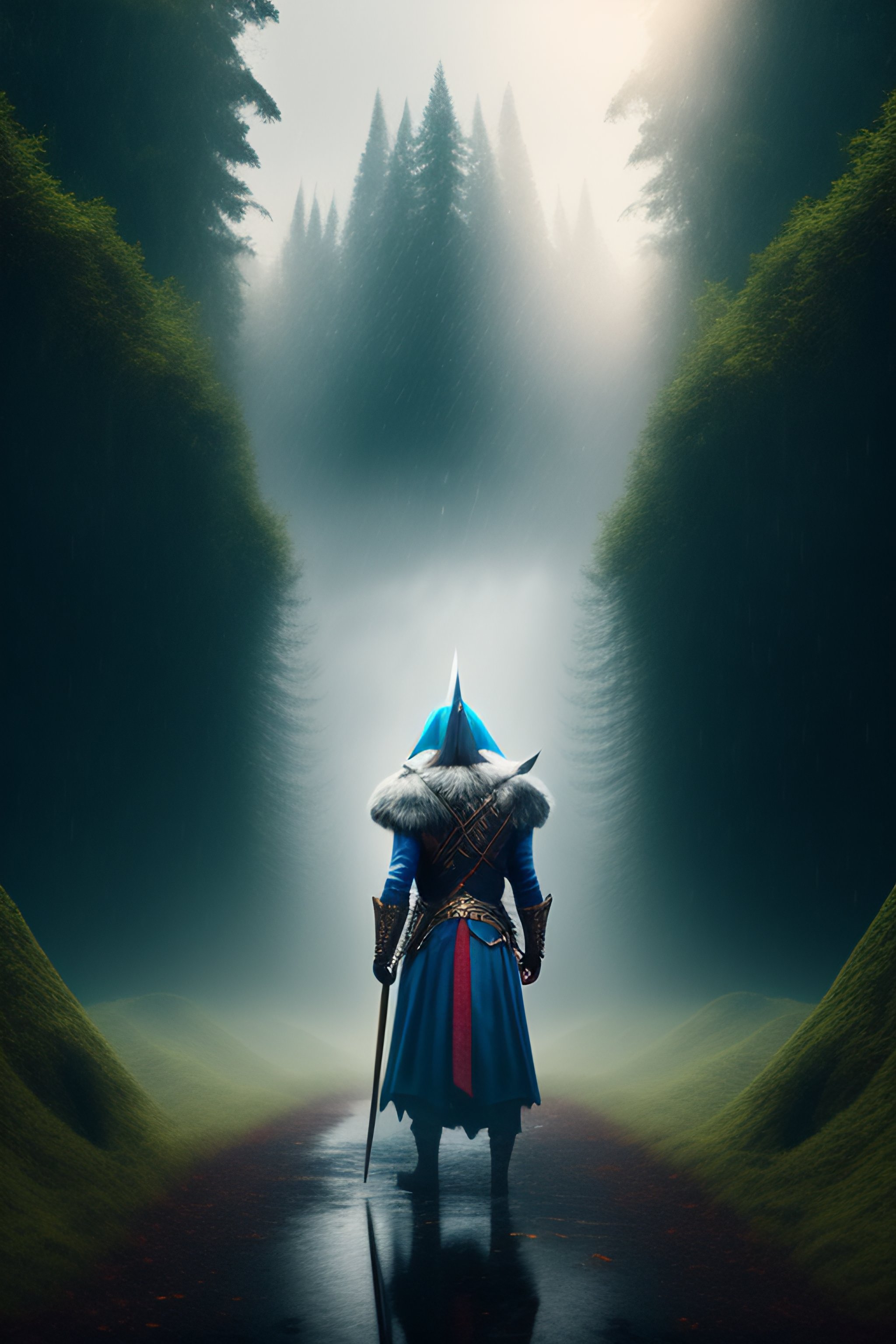 Lexica - 3d 8k, ultra realistic, warrior standing in front of a huge ...