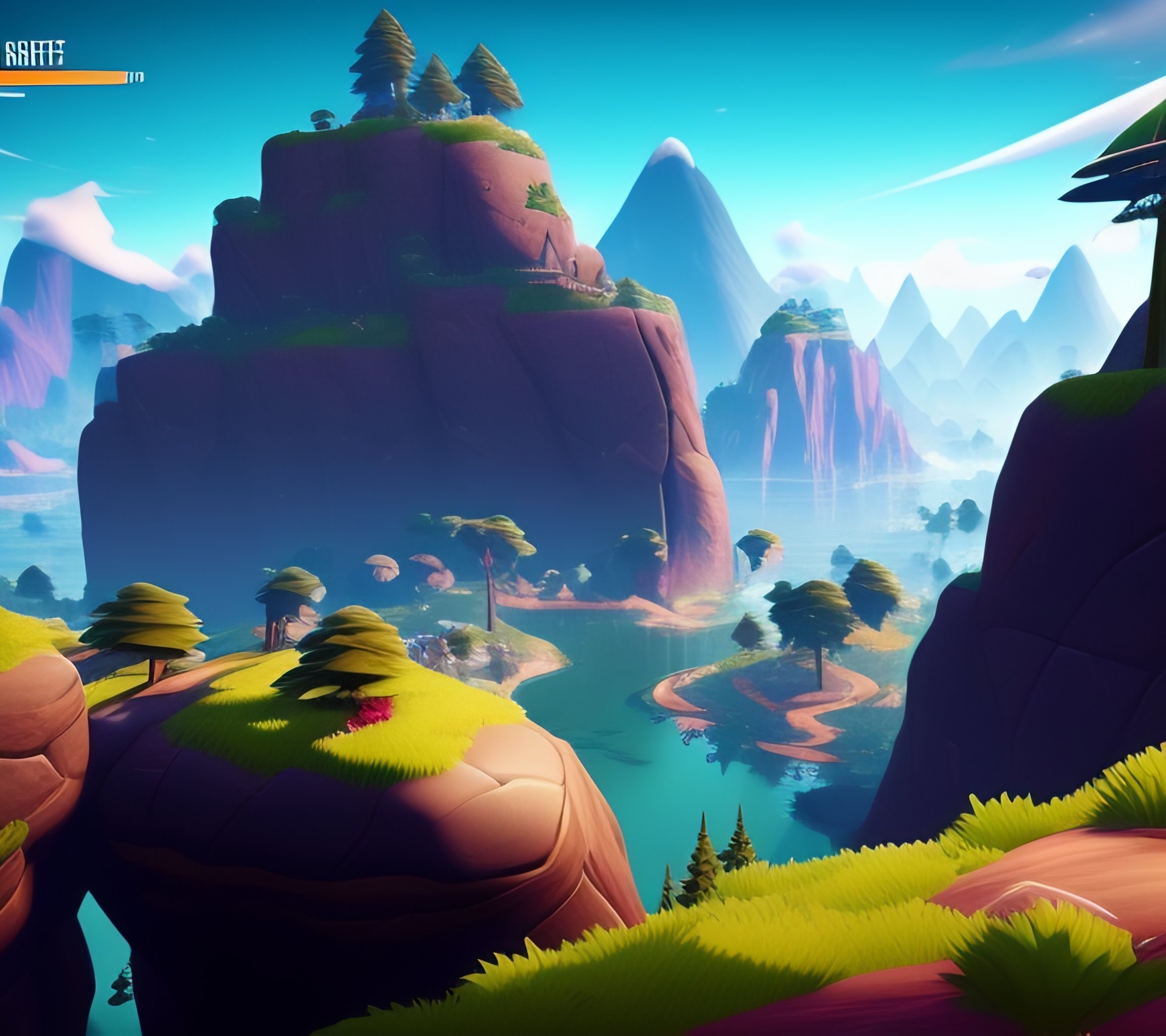 Lexica - Environment, Fortnite and overwatch style , rocks mountains ...