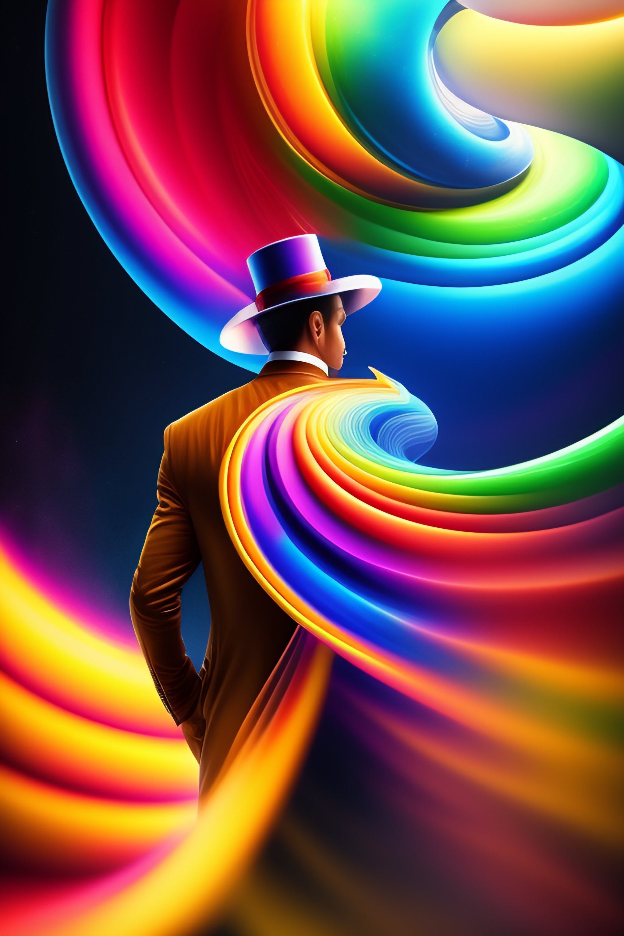 Lexica - Magician on multicolor stage