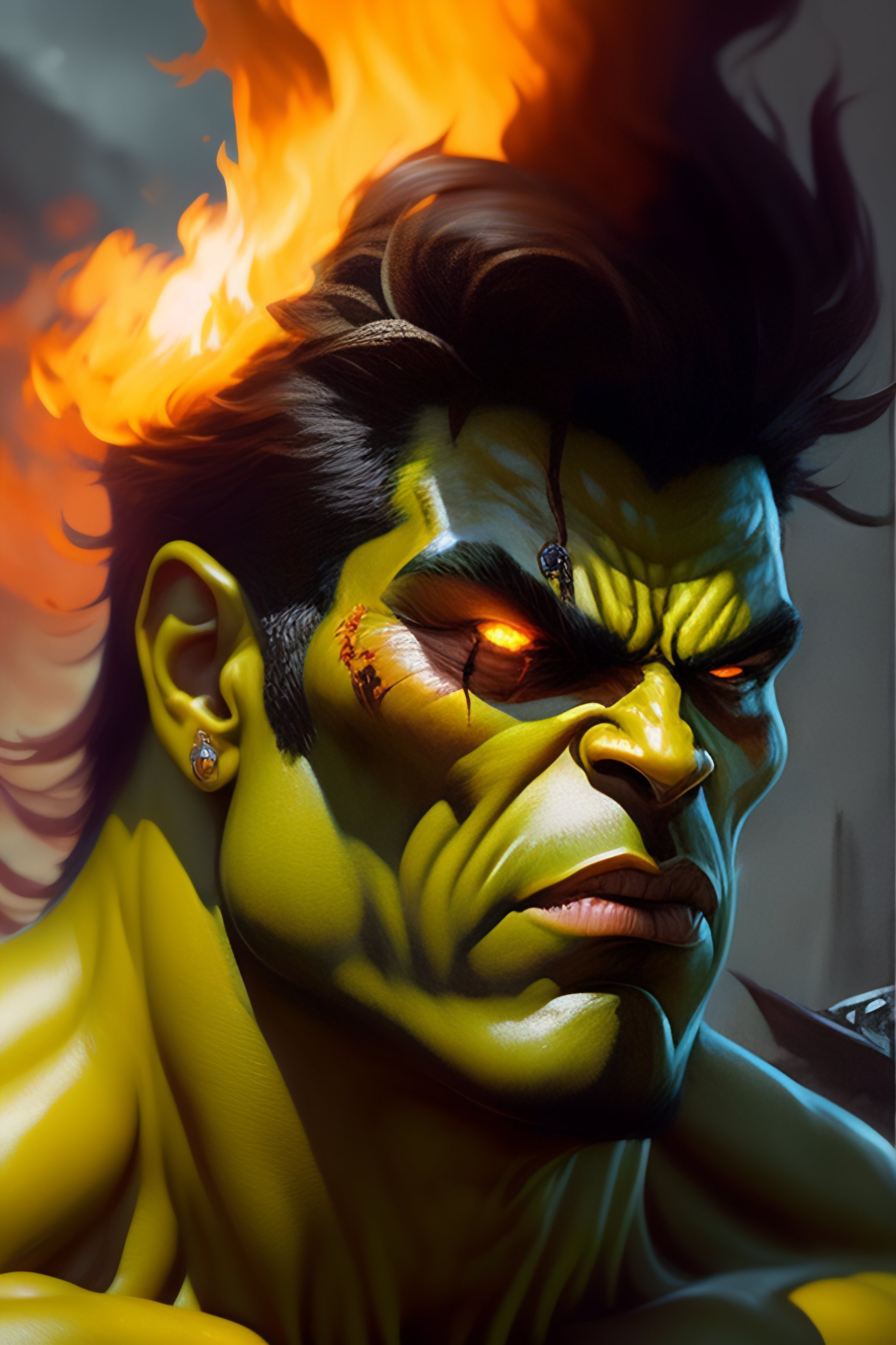 Lexica - Hulk on fire greg rutkowski