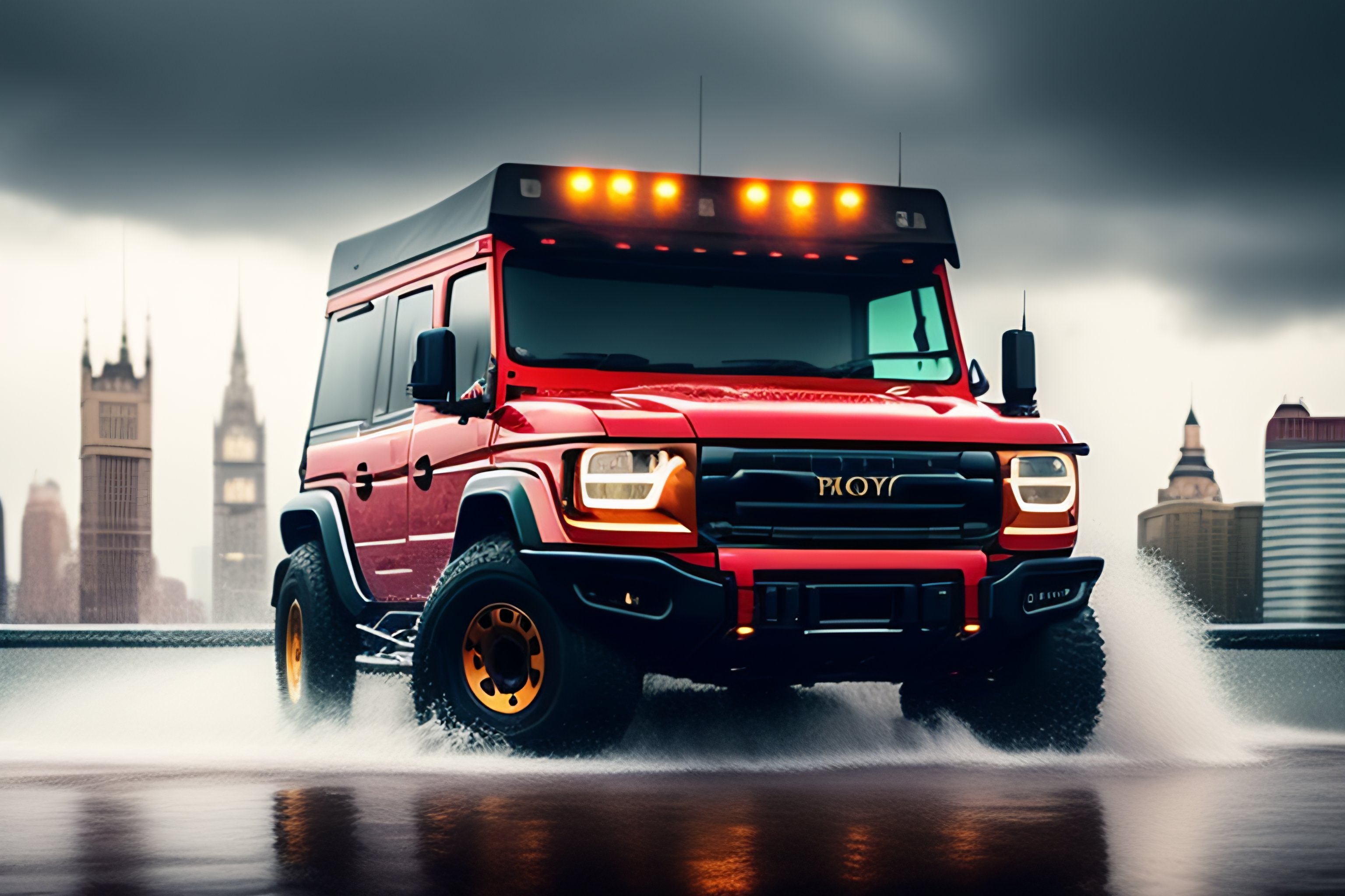 Lexica - Monster in the rain in the city