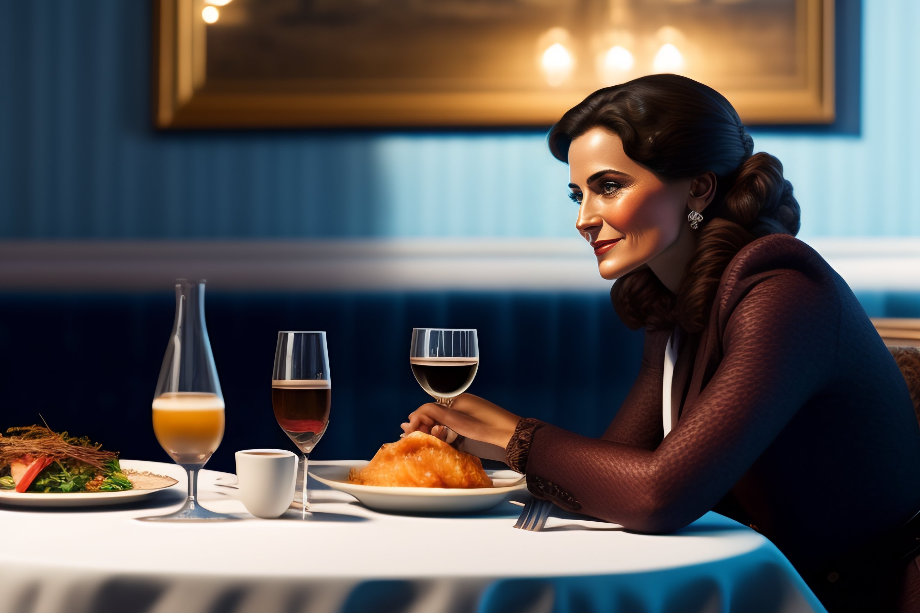 Lexica - Clara Campoamor and Victoria Kent dining in a restaurant ...