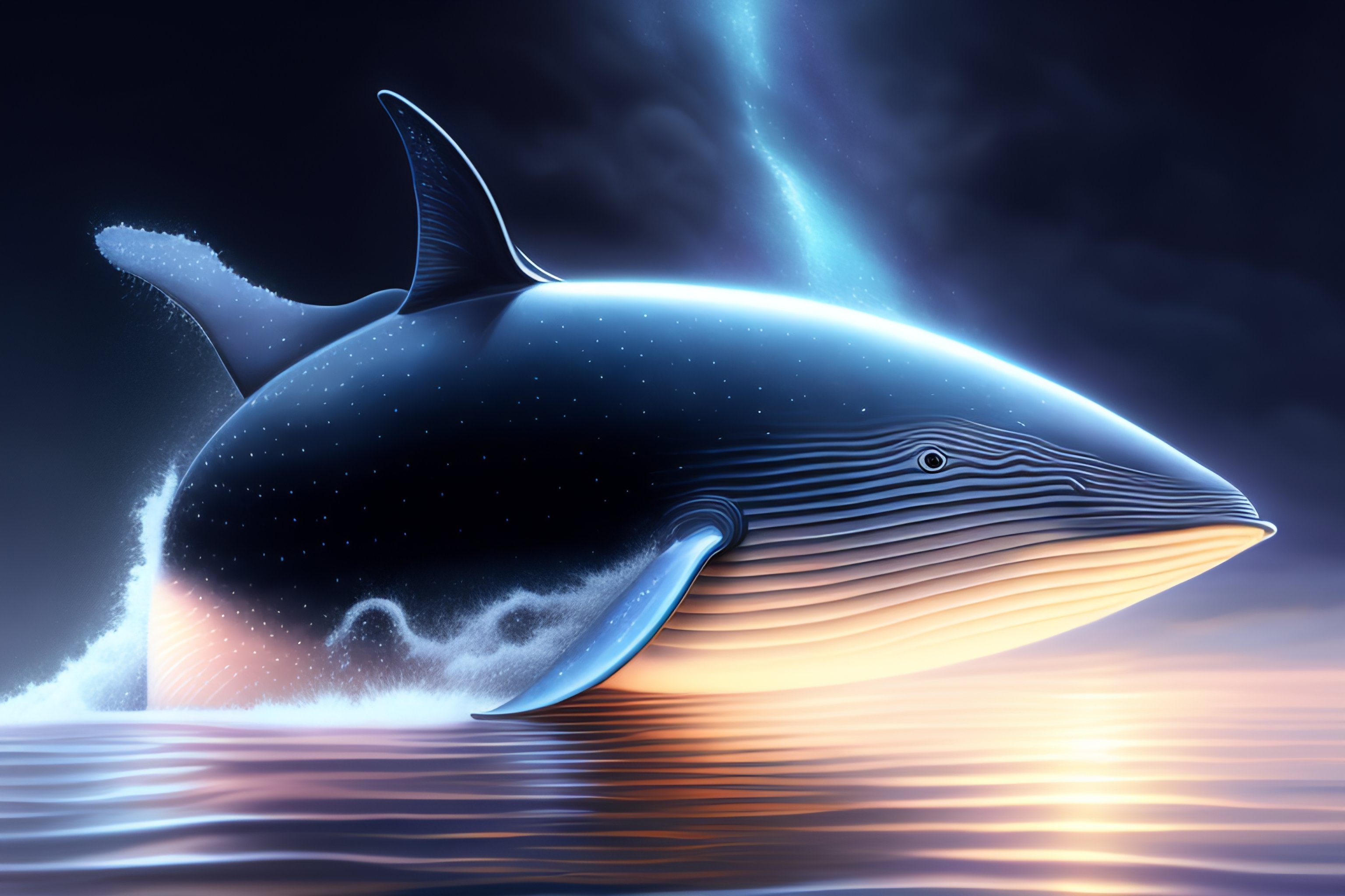 Lexica - A beautiful portrait of a mystical whale, divine lighting, god ...