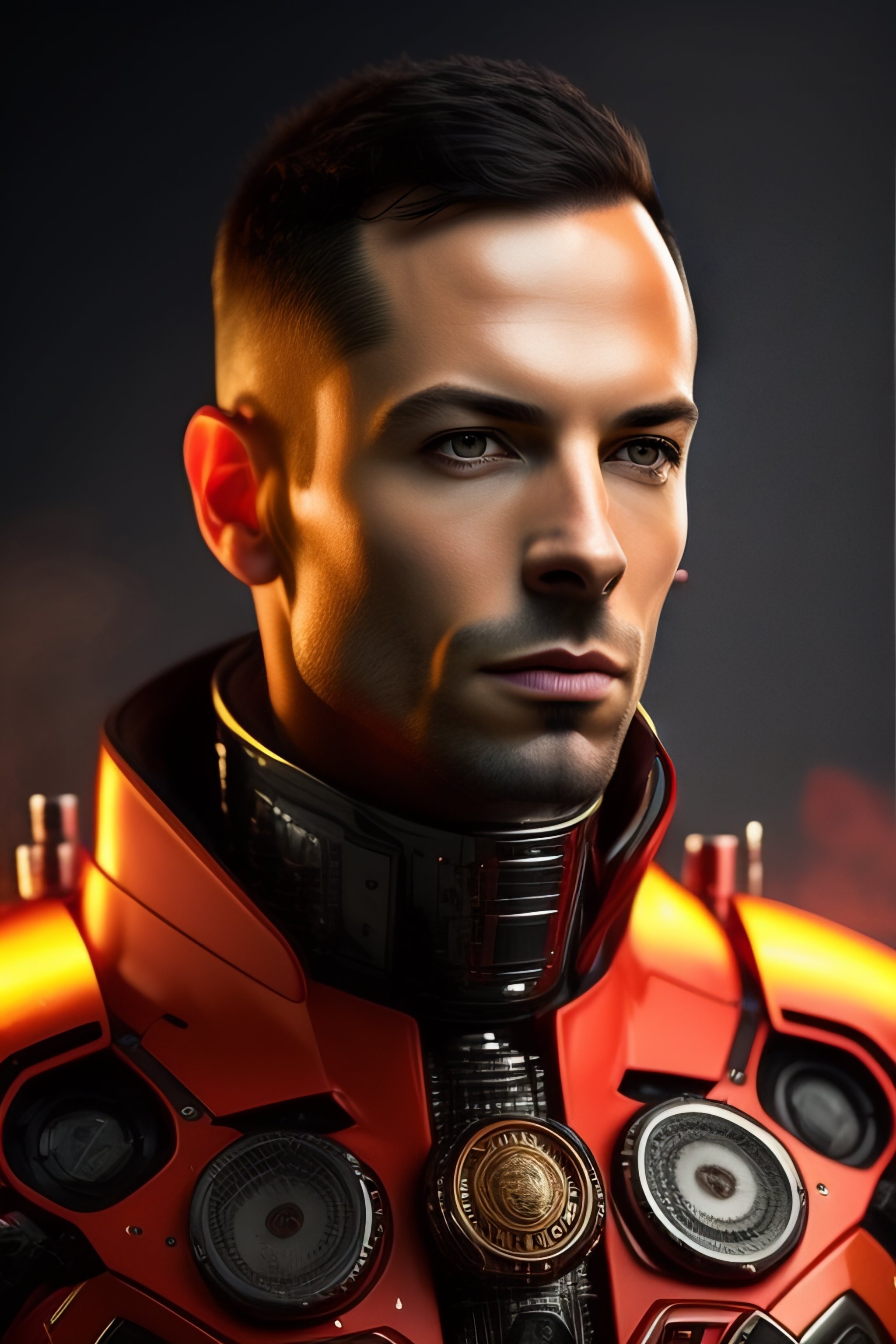 Lexica - A Andrew Tate, as a cyborg with a cigar in his hand