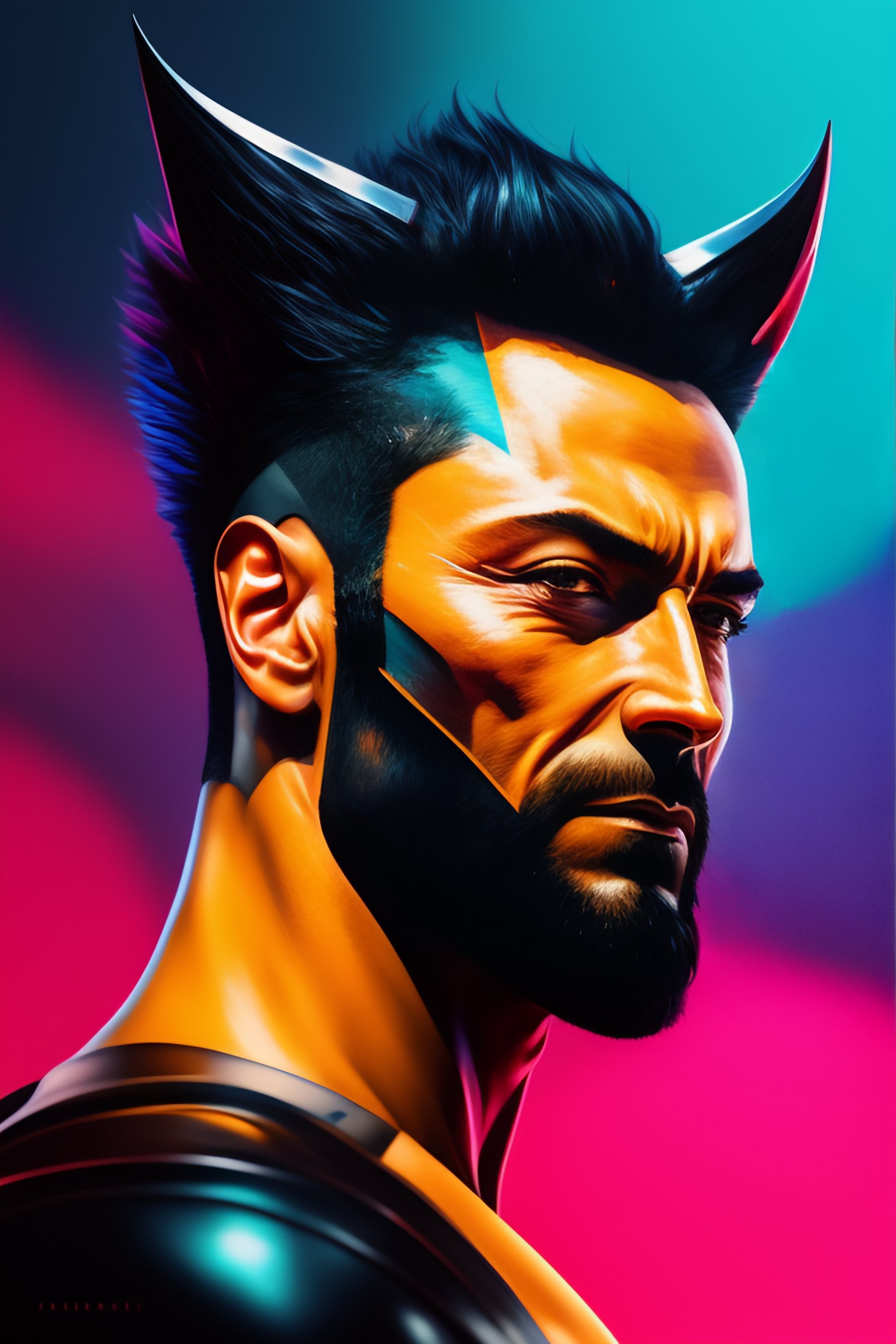 Lexica - Portrait painting of wolverine as an cyberpunk character ...