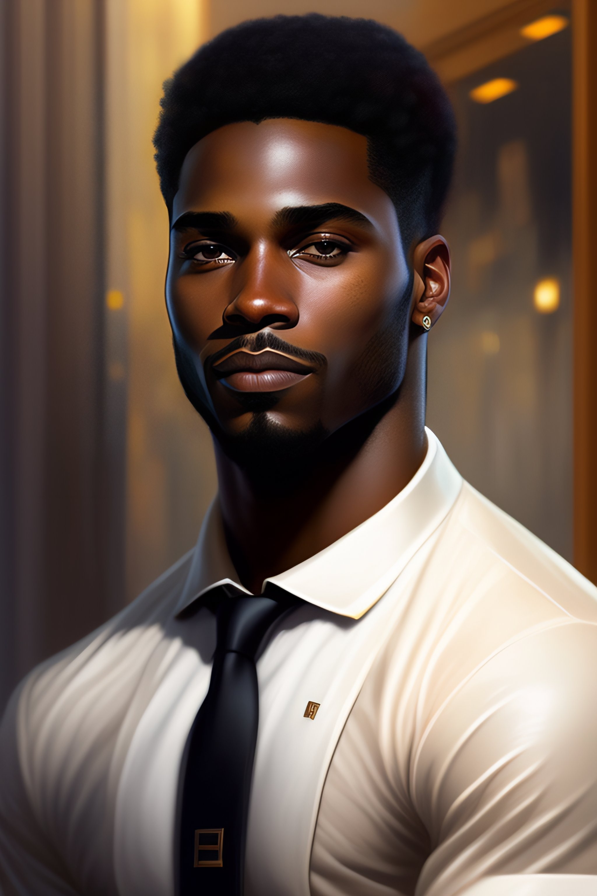 Lexica - Portrait of an IT Engineer as black man cute-fine-face working ...