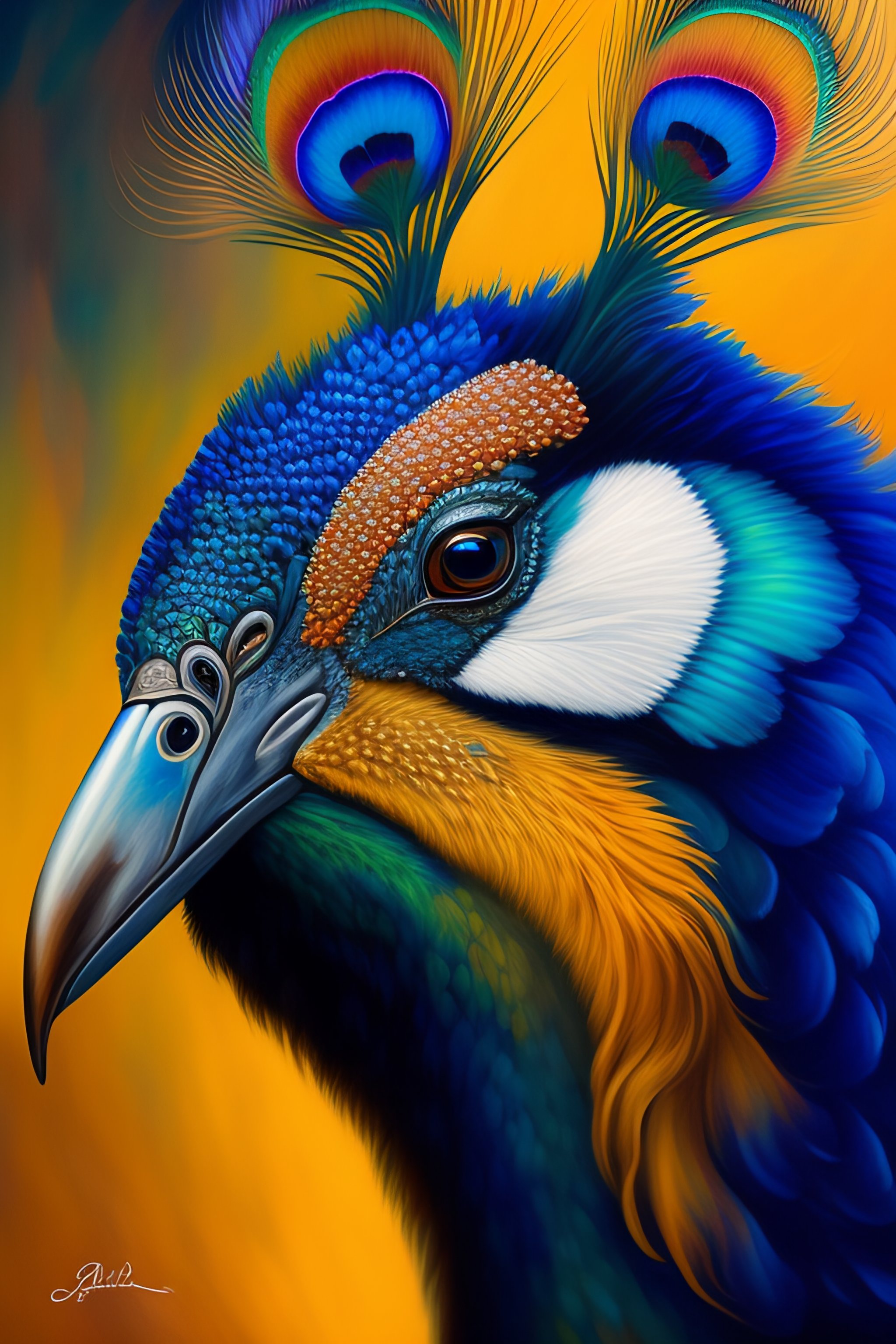 Lexica - Peacock full color painting