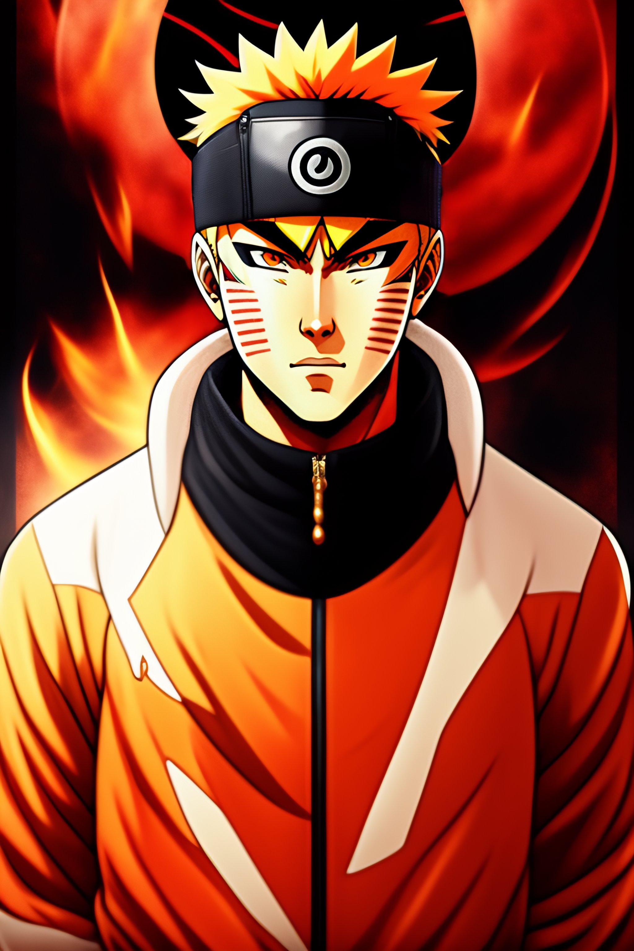 Lexica - Portrait of naruto uzumaki in nine tails mode vintage anime style