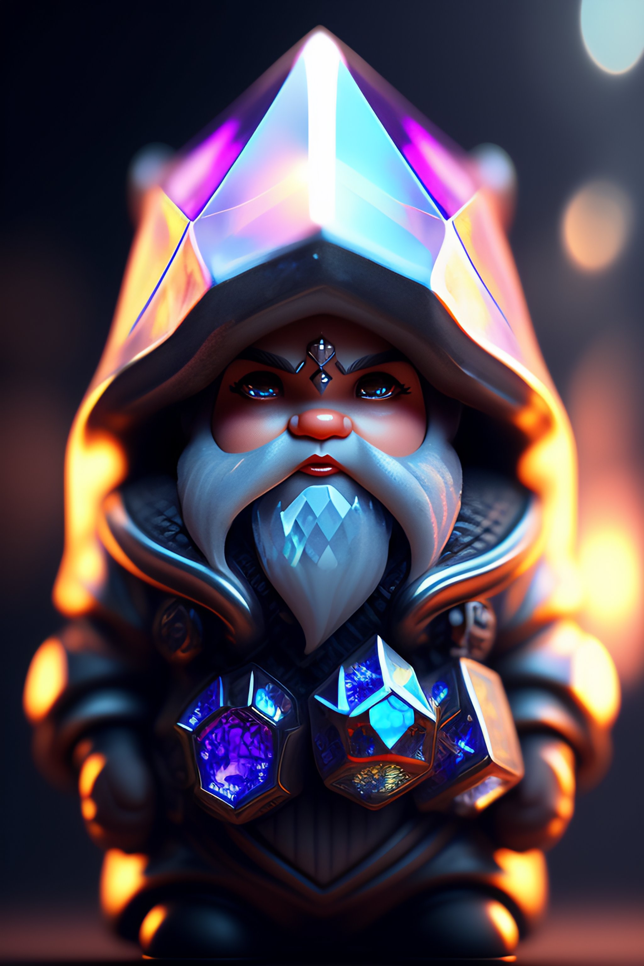 Lexica - Front shot of a gnome character ominous intricate fractal ...