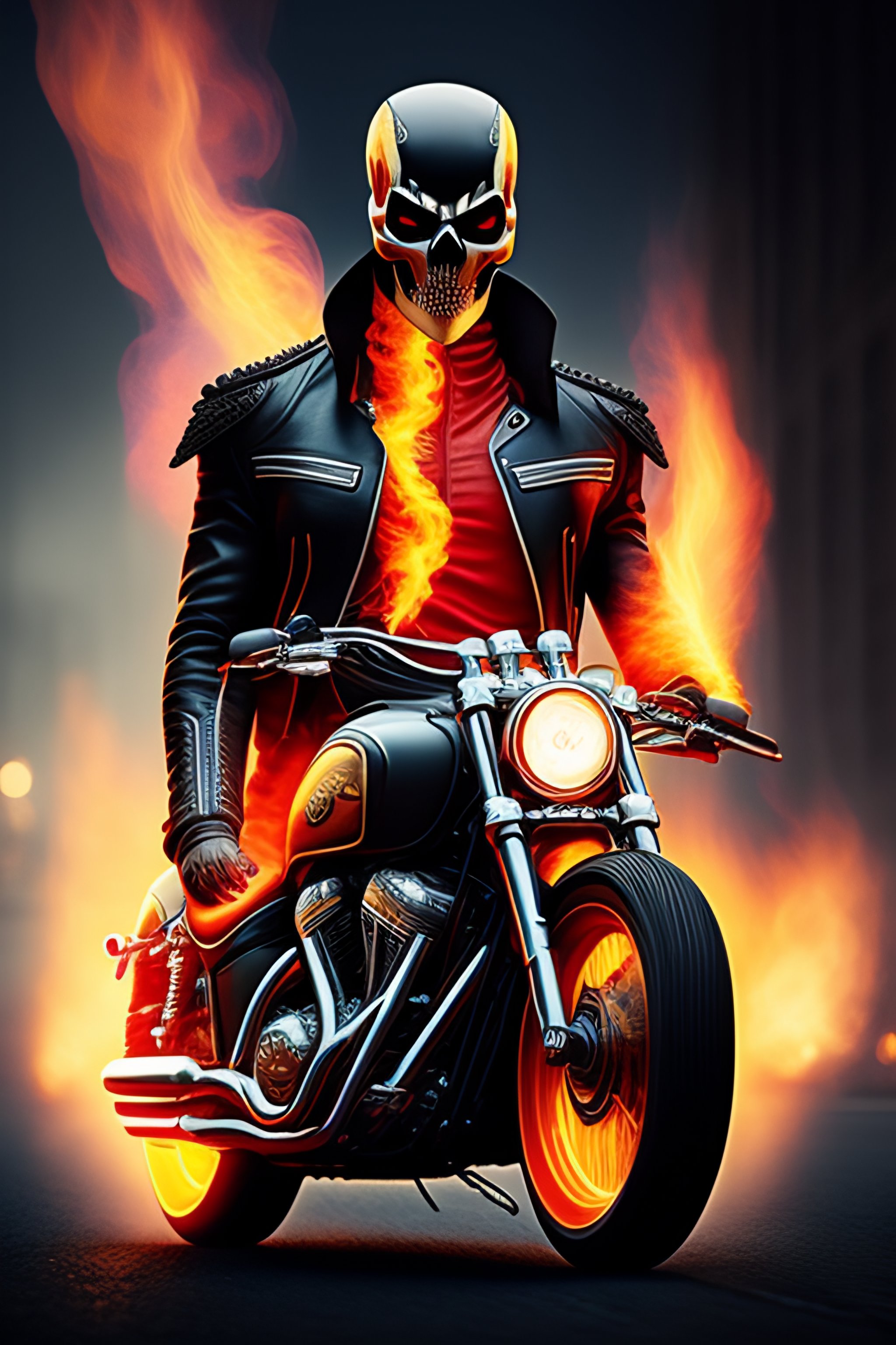 Lexica - Ghost Rider con cara humana ultra realista