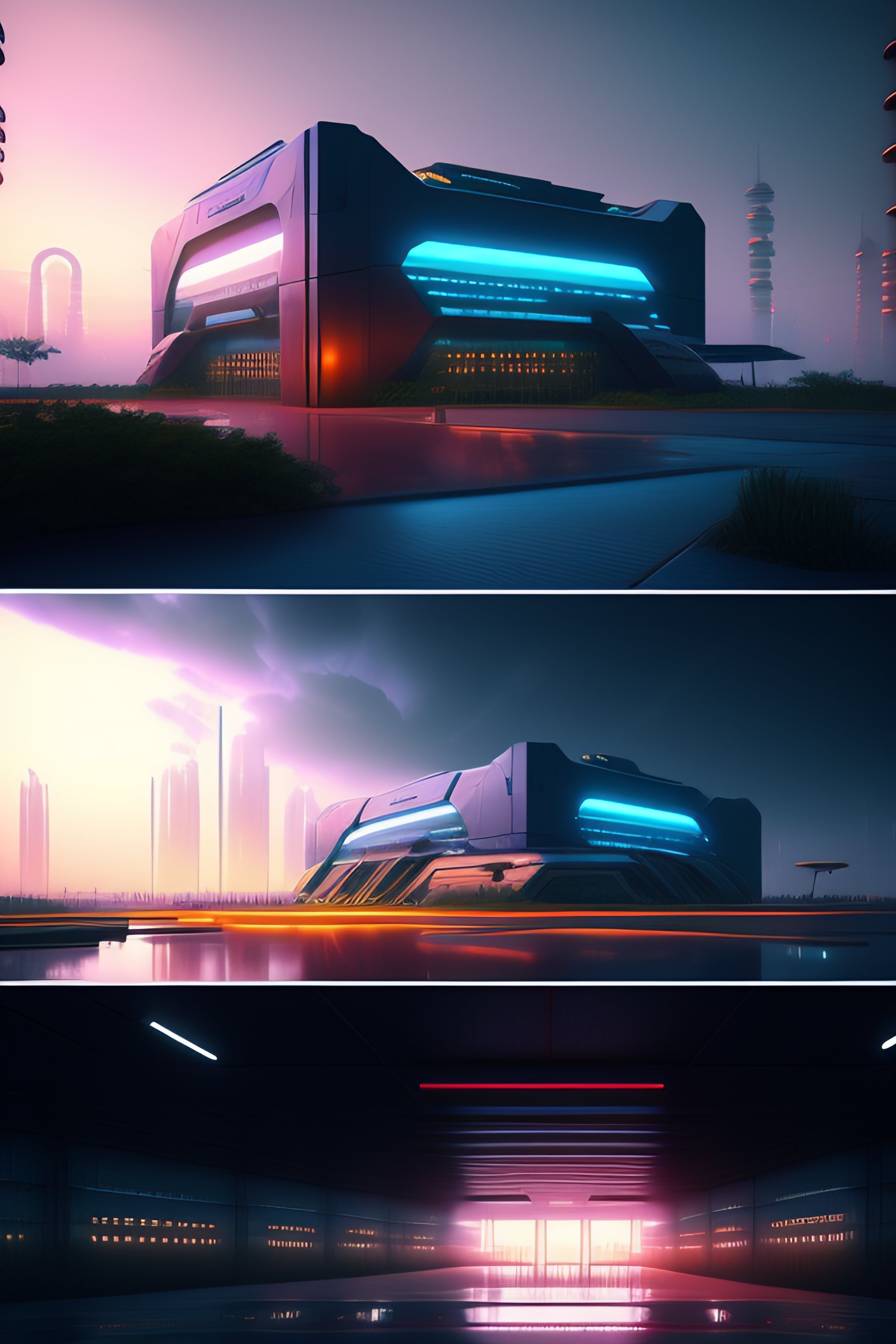 Lexica - Digital image of a futuristic and industrial park using V-Ray ...