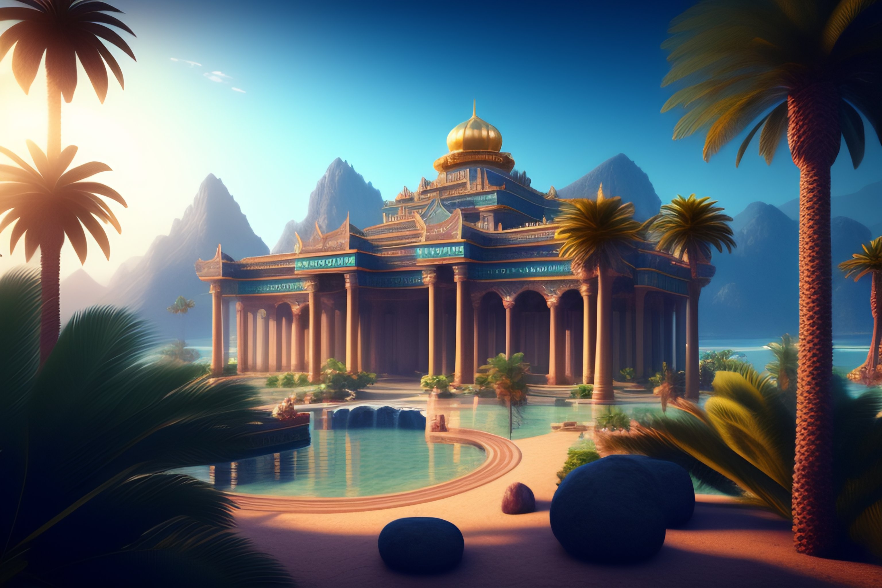 Lexica - Most beautiful and gigantic palace of the gods, 8k, hyper ...