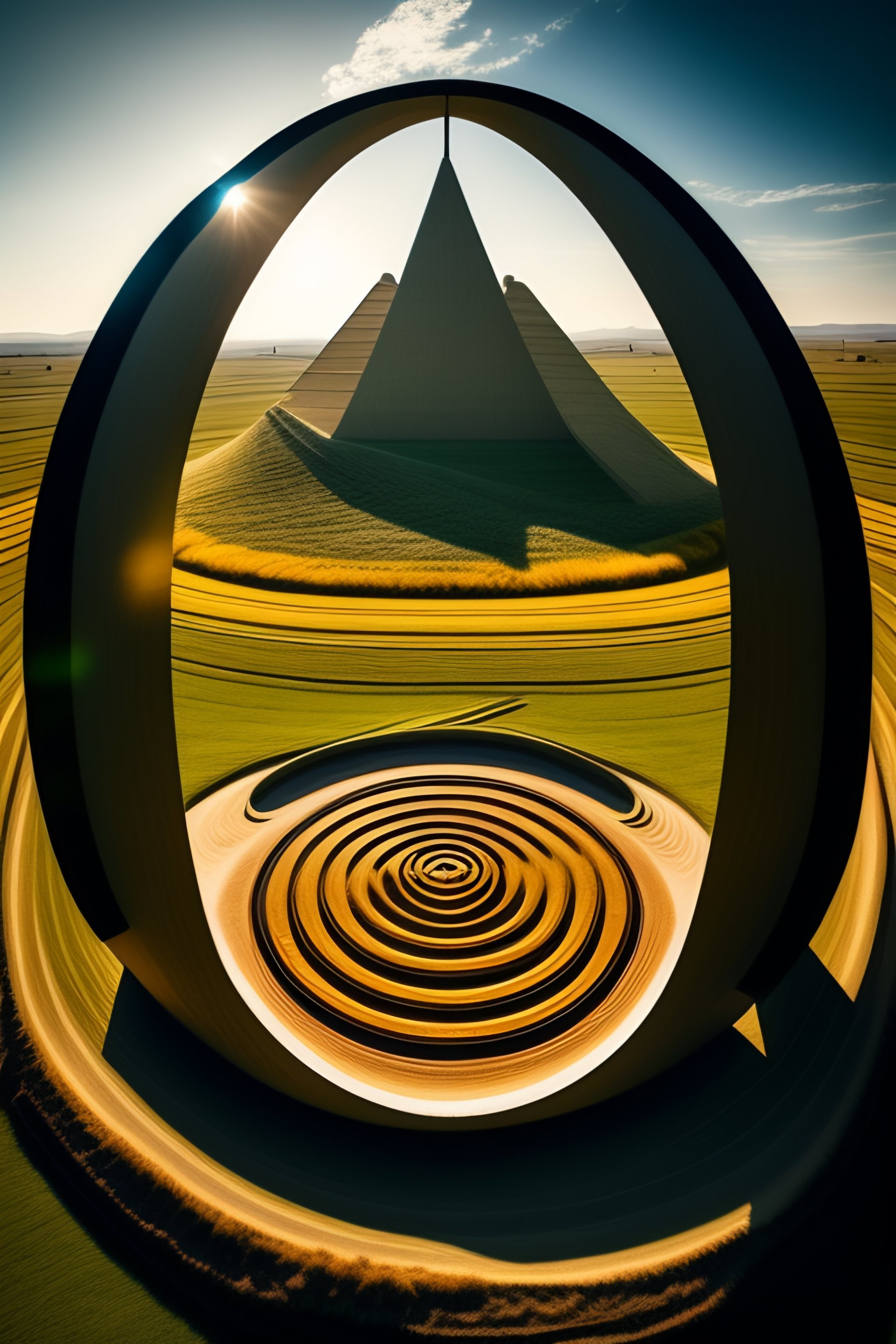 Lexica - Geometric crop circle, amazing, alien pattern