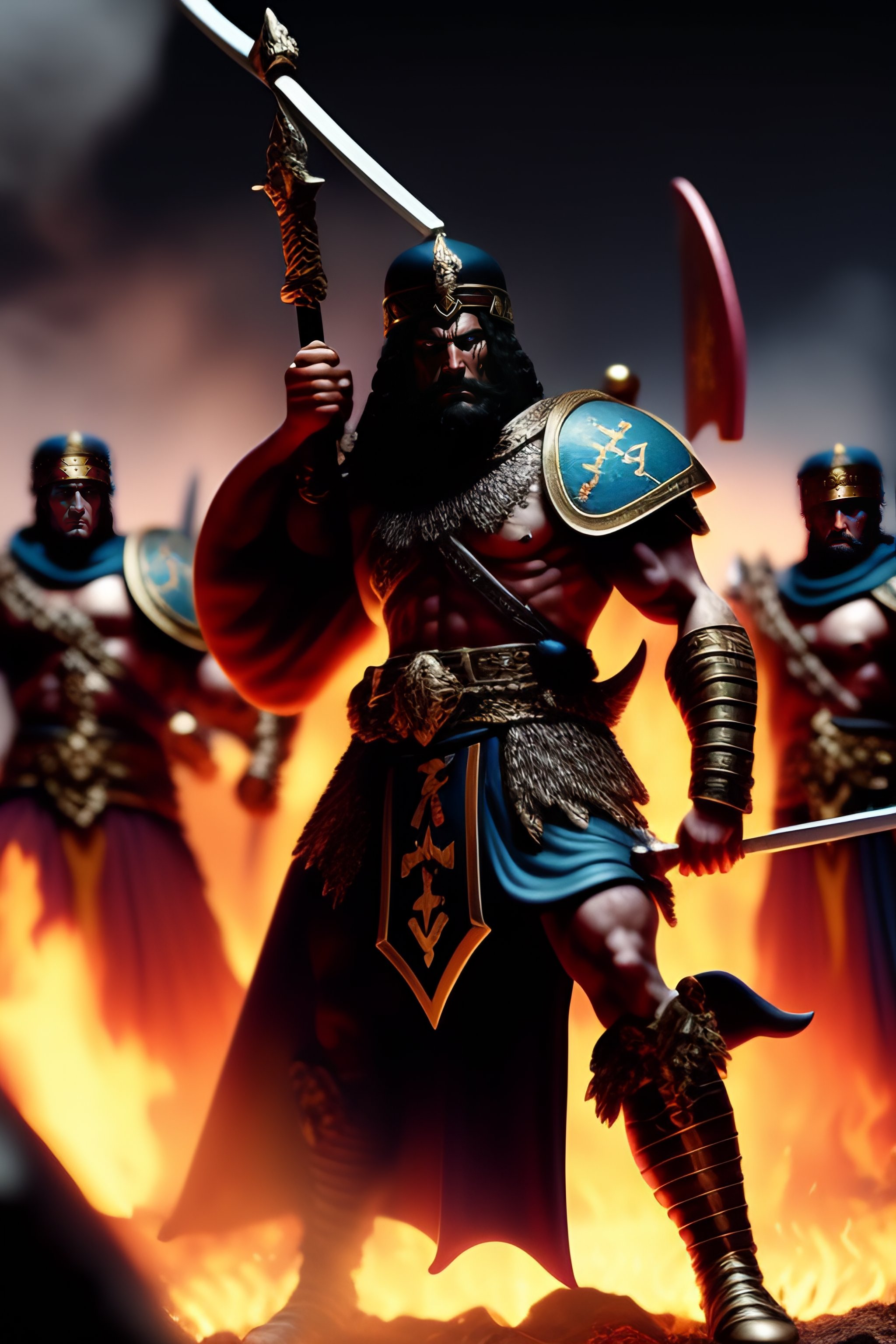 Lexica - A roman legion fighting a demon army on a battlefield covered ...