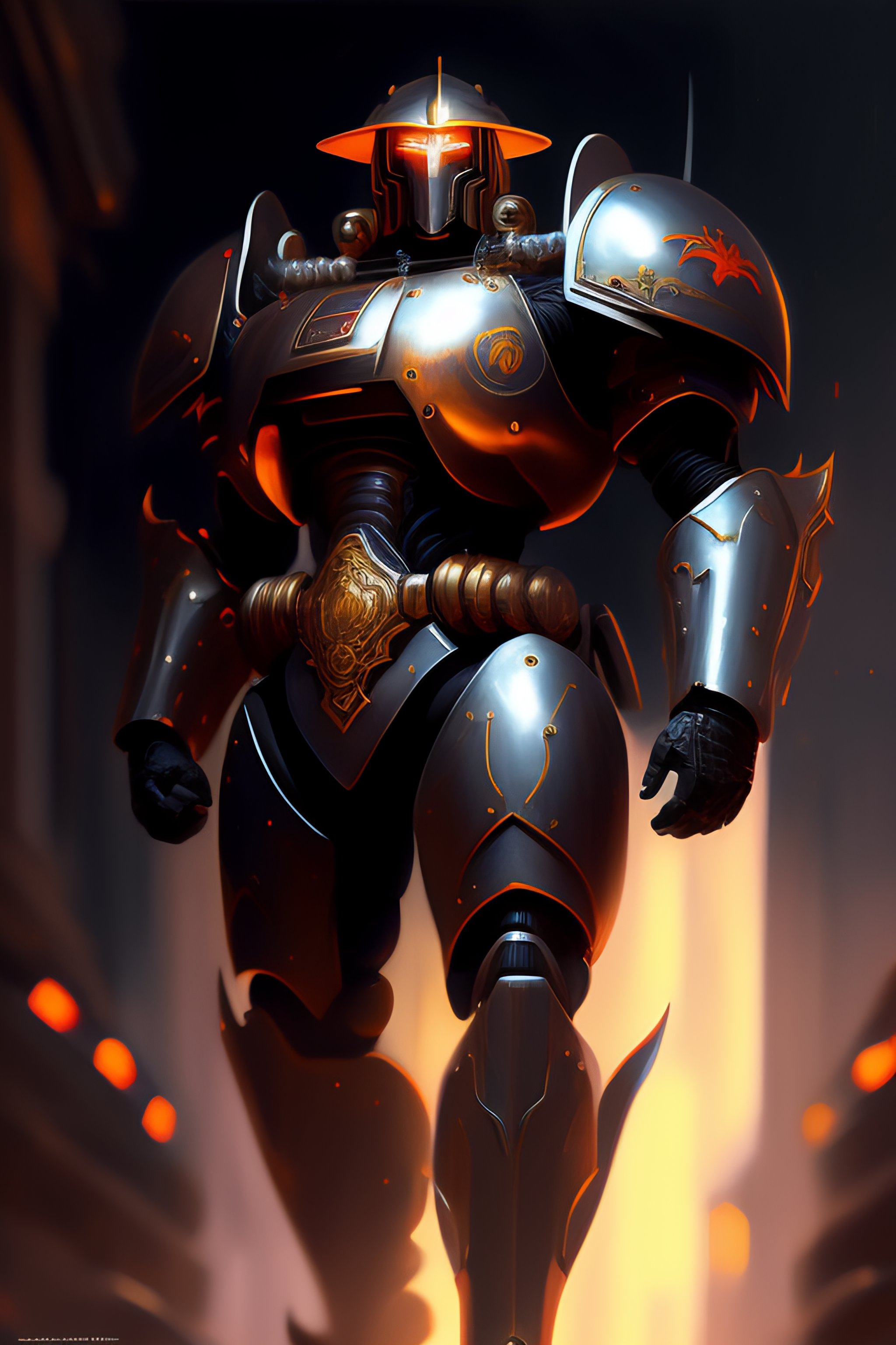 Lexica - Male Cyborg, warhammer 40k, human eye, full body shot, Horror ...