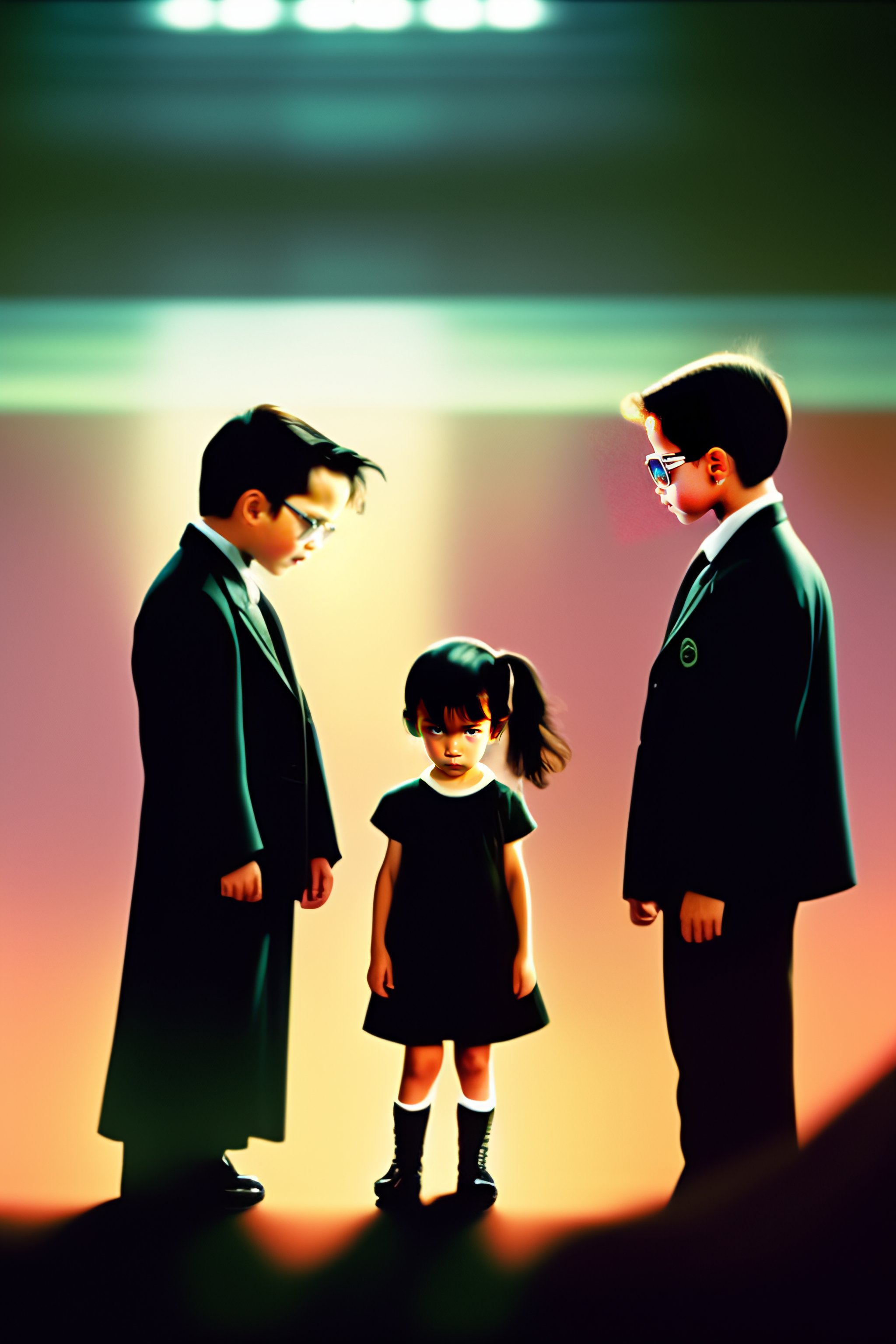Lexica - Children's version of Neo in the Matrix fighting with Agent Smith