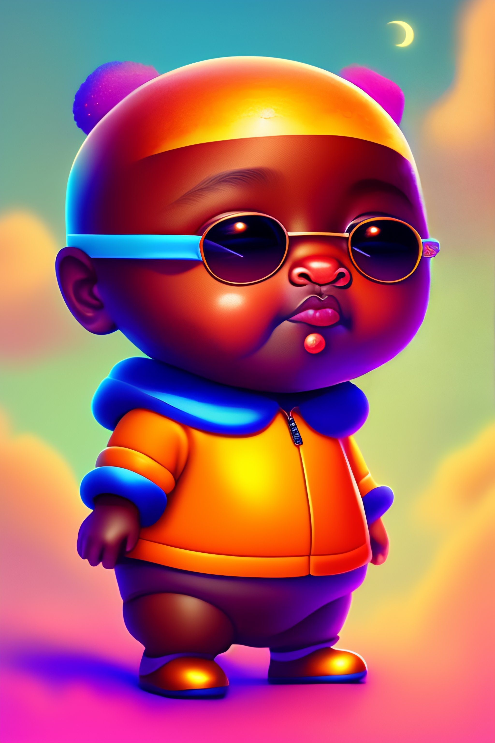 Lexica - Cute and adorable cartoon Stevie Wonder baby, fantasy ...