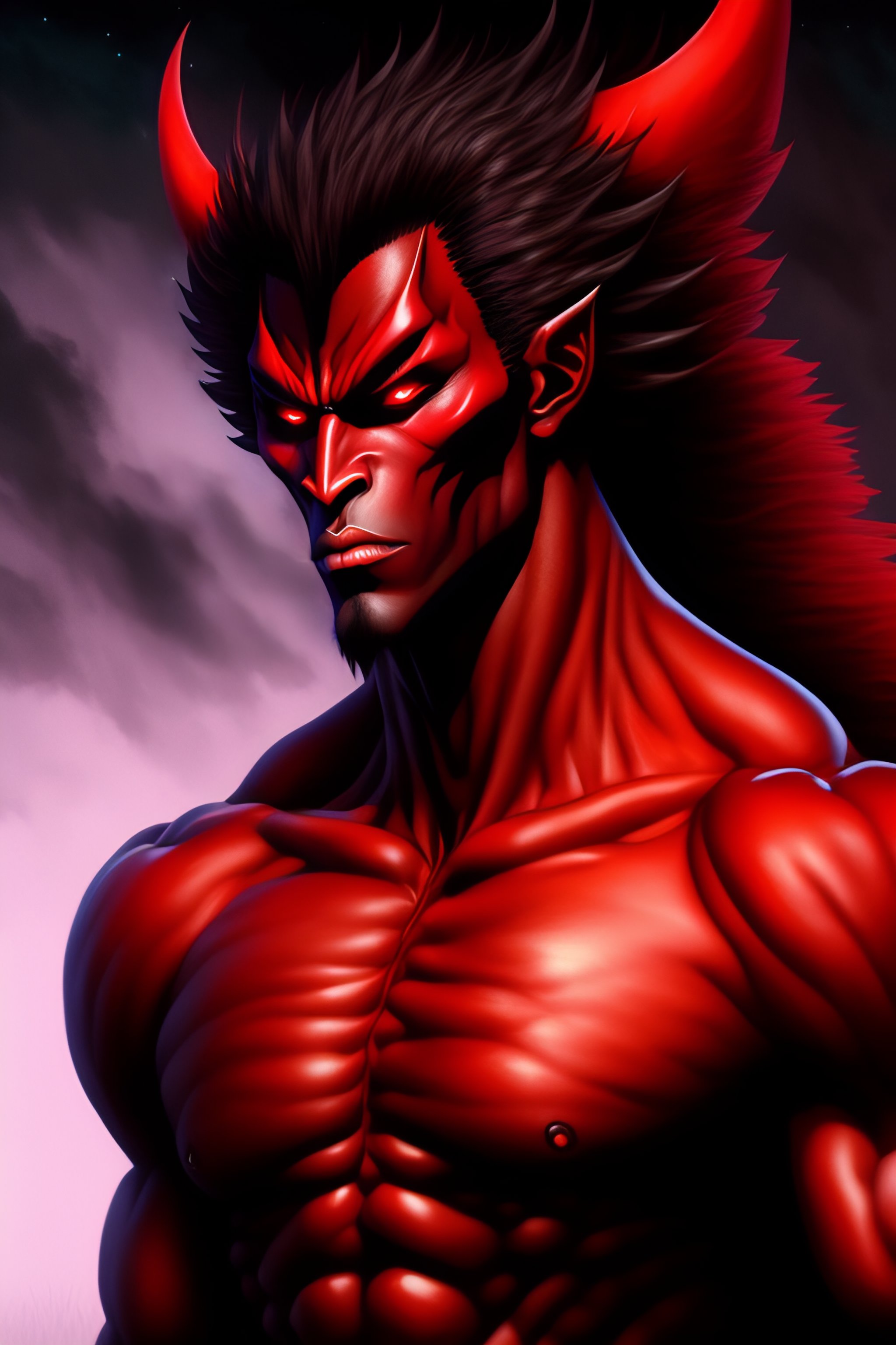 Lexica - Dark tall humanoid creature with red eyes and claws, highly ...