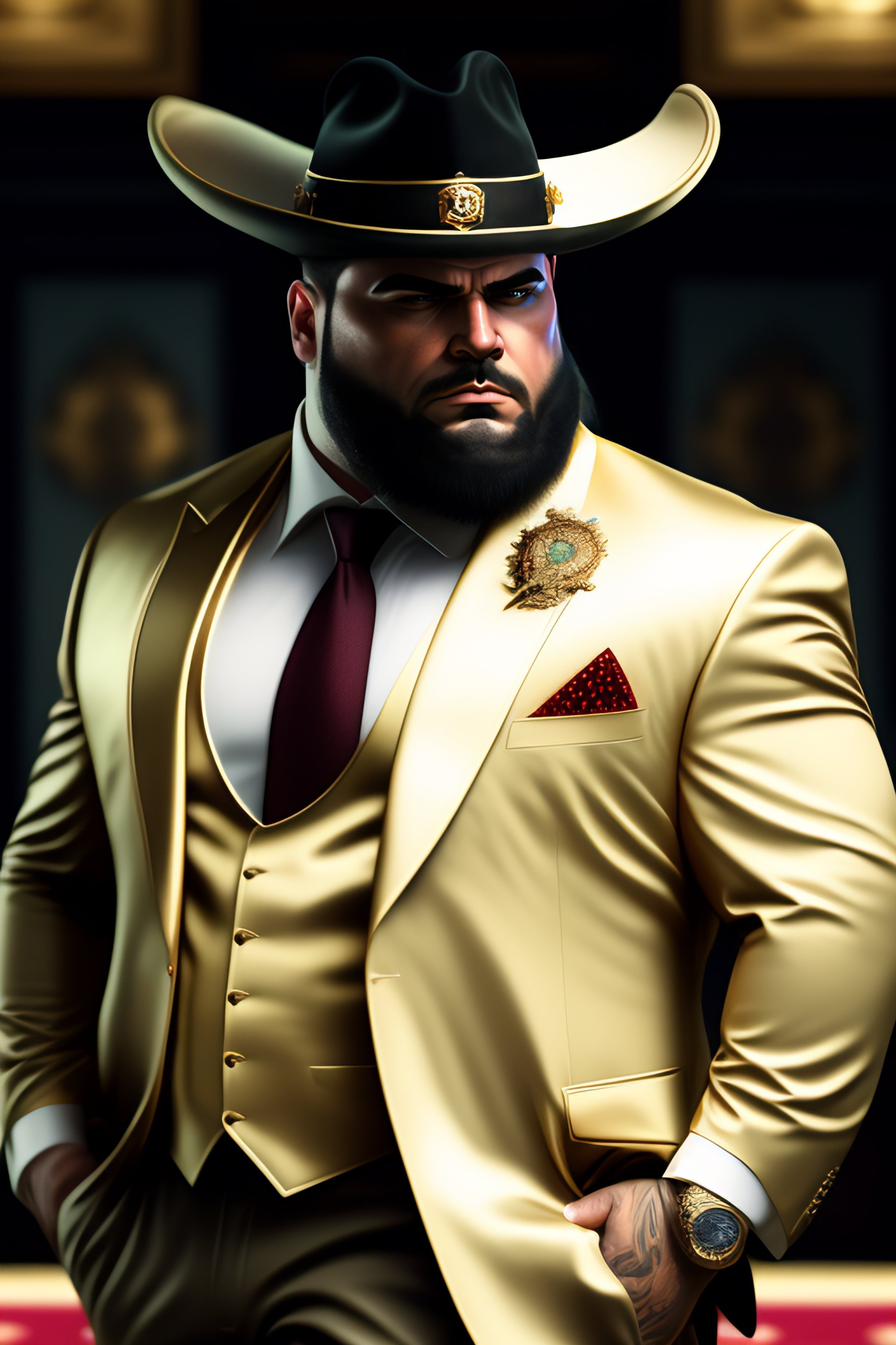 Lexica - Award winning photo of a mobster boss bull, dressed up ...