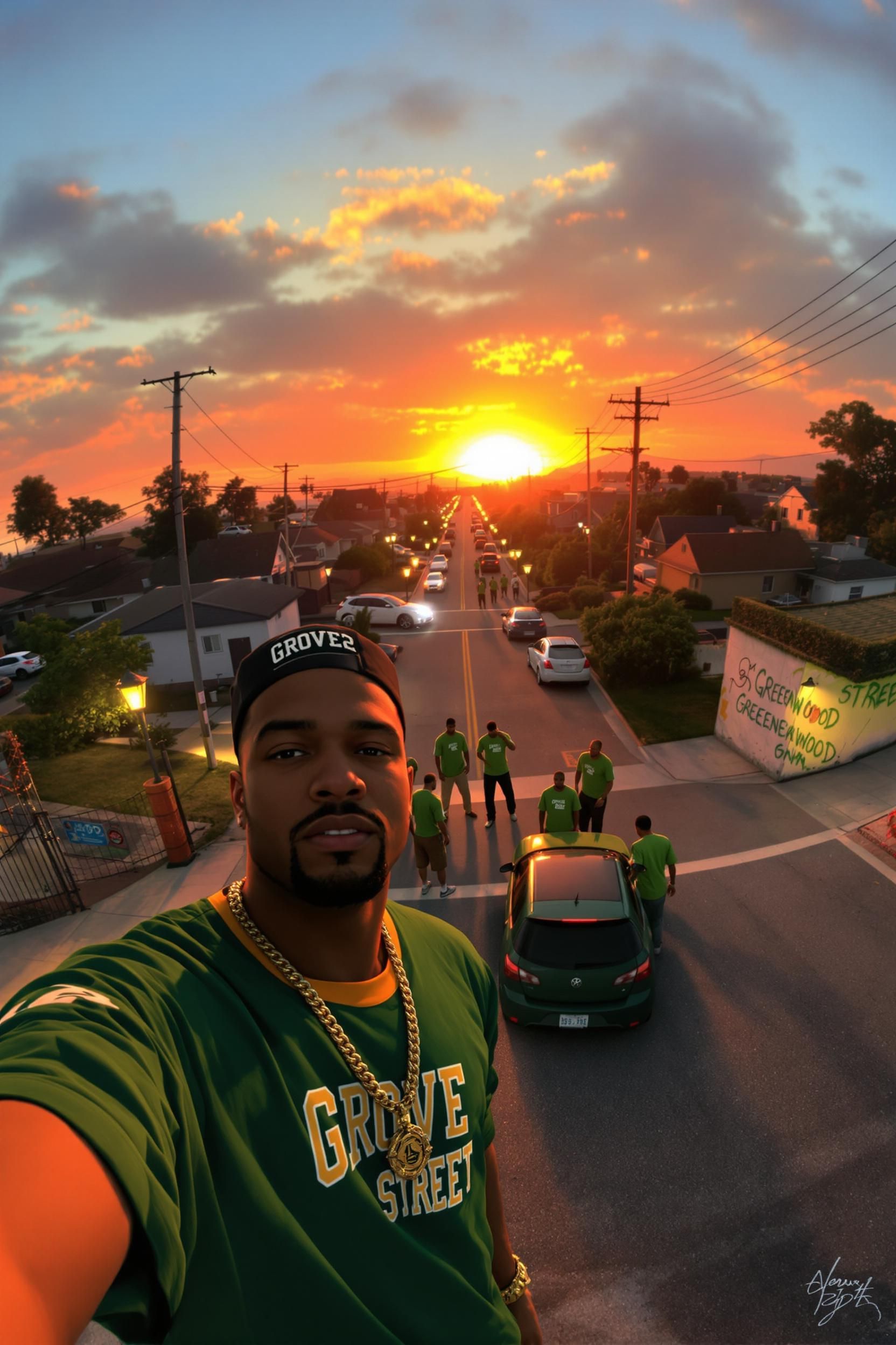 Lexica - Grand Theft Auto San Andreas, CJ Selfie, CJ standing on Grove ...