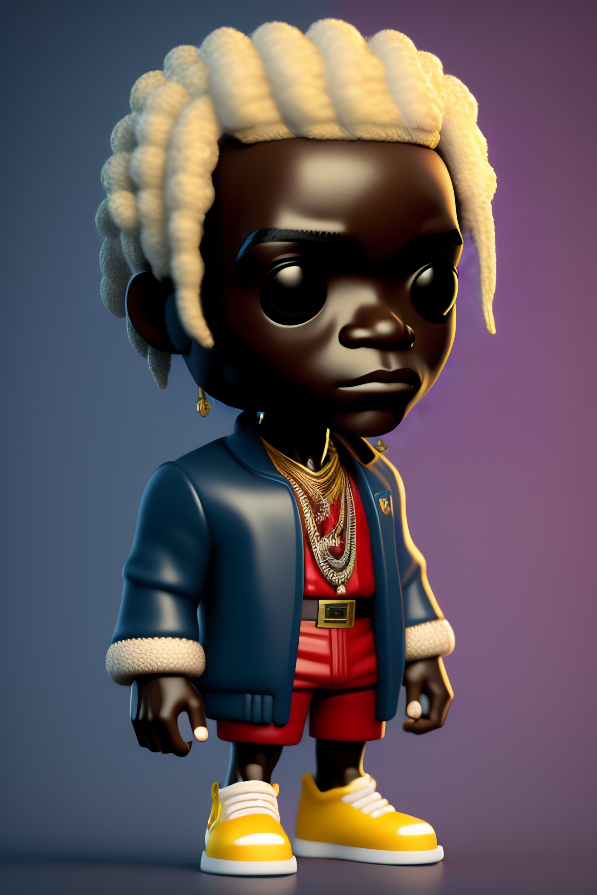 Lexica - 3d render of funko pop young thug