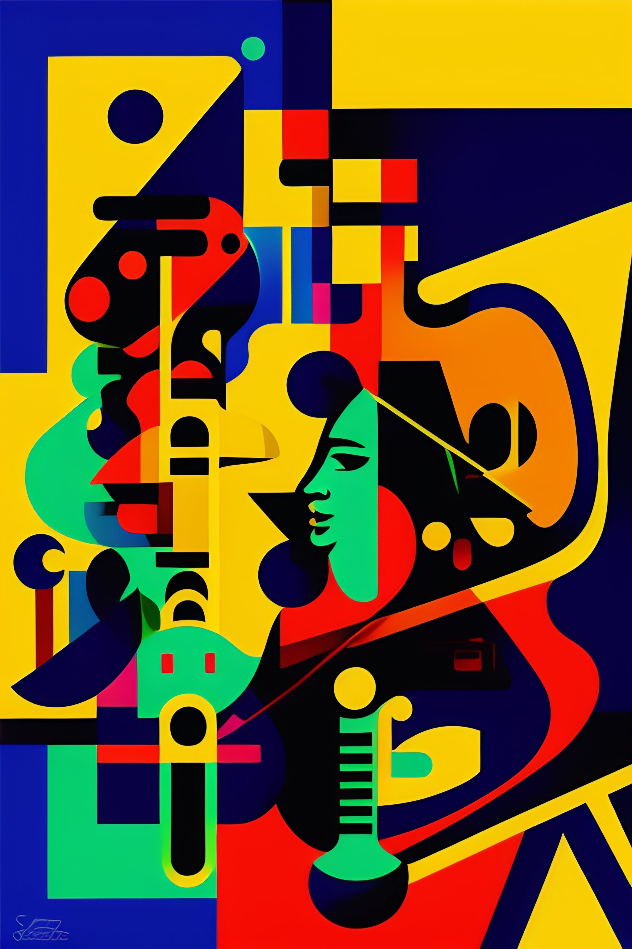 Lexica - Stylized abstract art of jazz musicians playing along with ...
