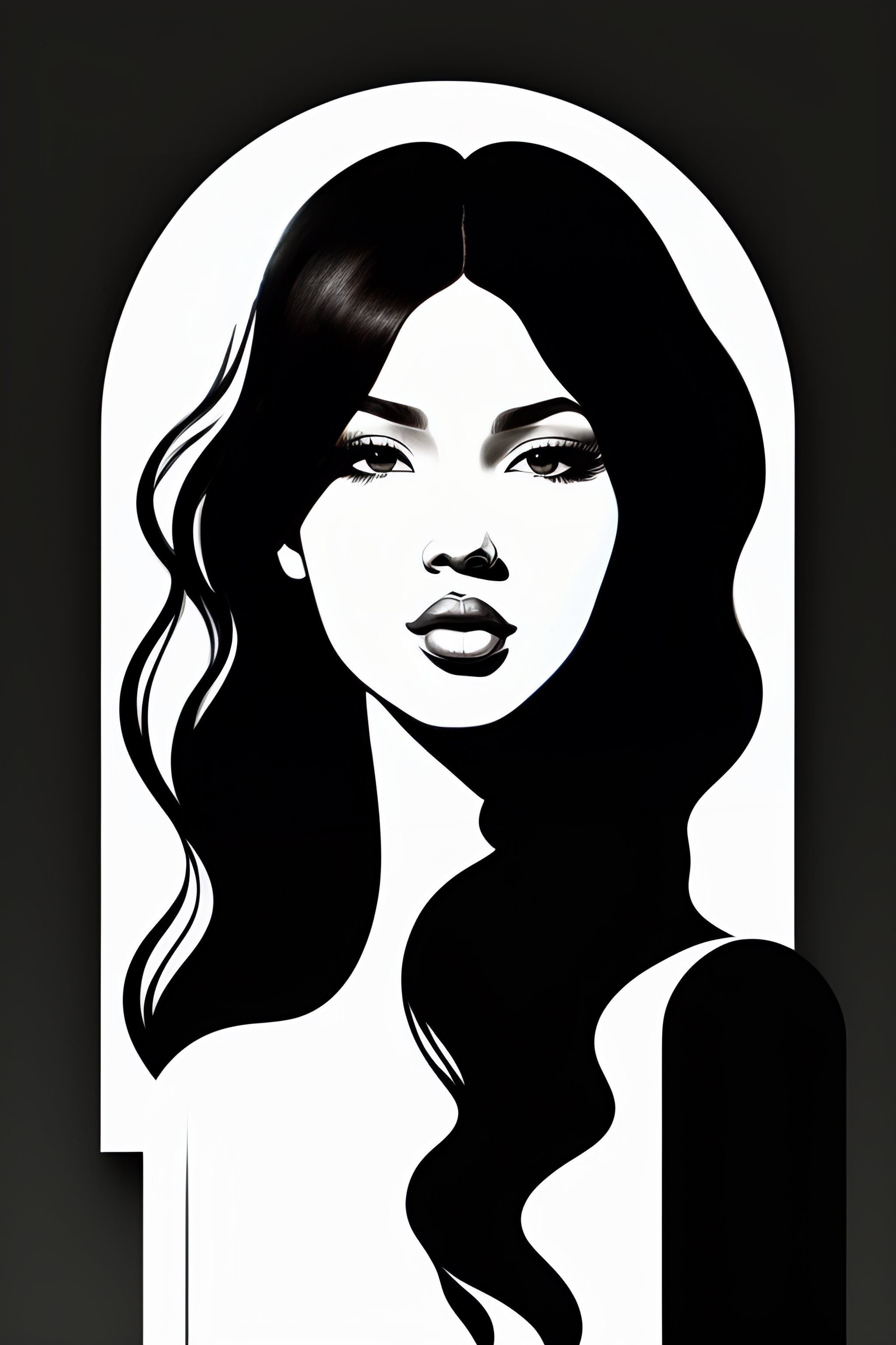 Lexica - Monochrome silhouette of a face, black and white, 2d, side ...