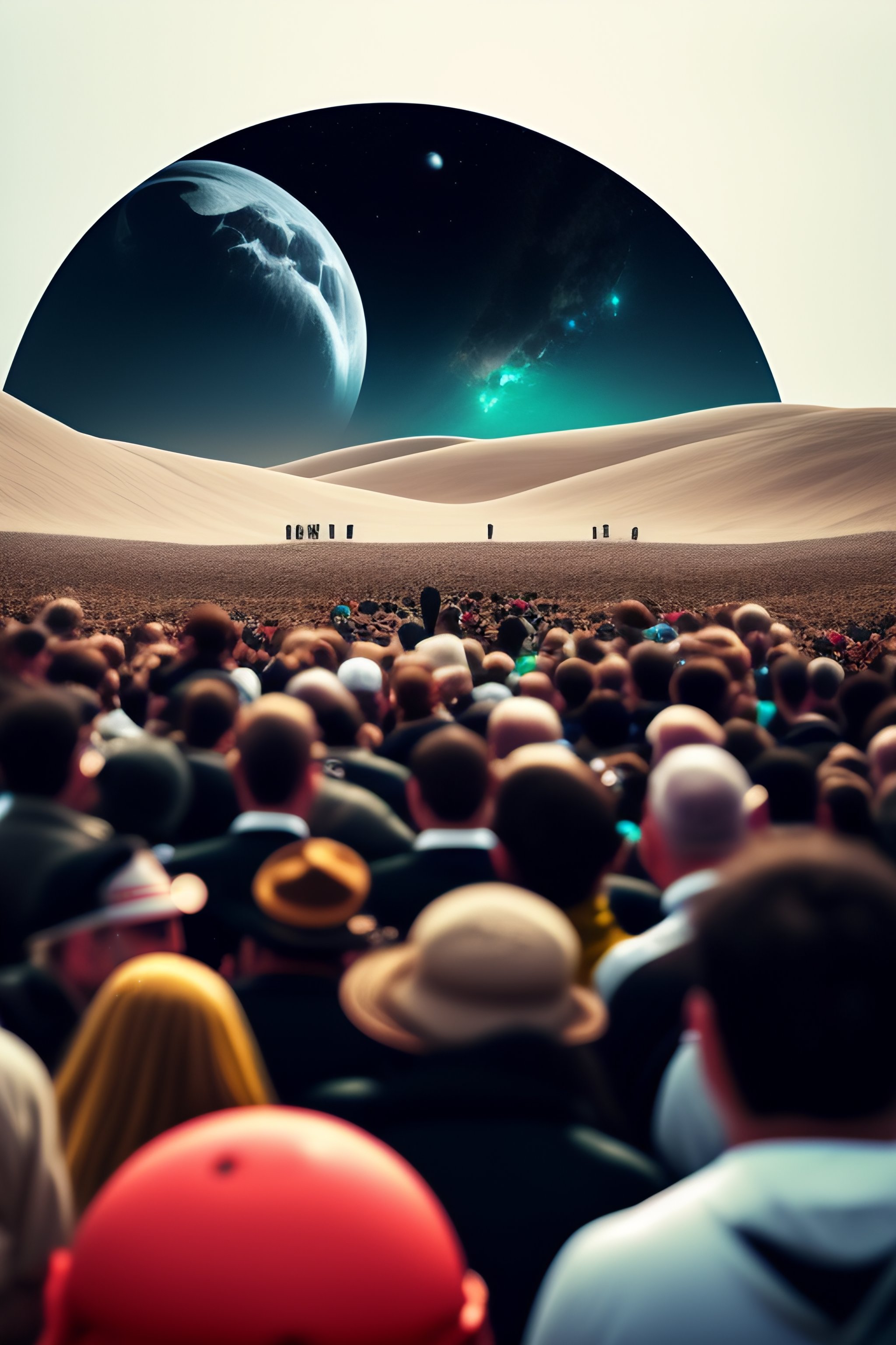Lexica - Crowd of people on the moon