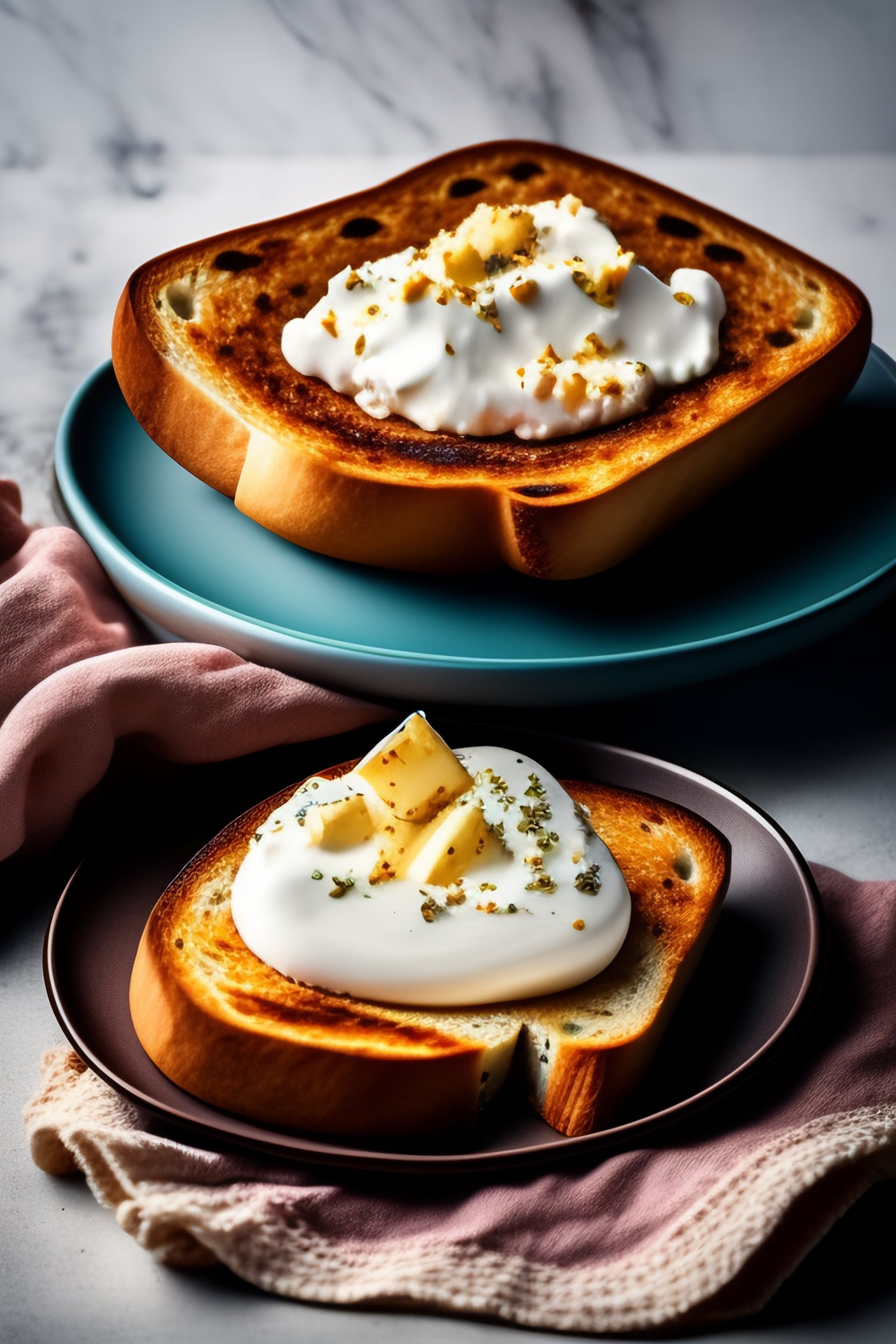 Lexica - Piece of toast with cottage cheese and sardines