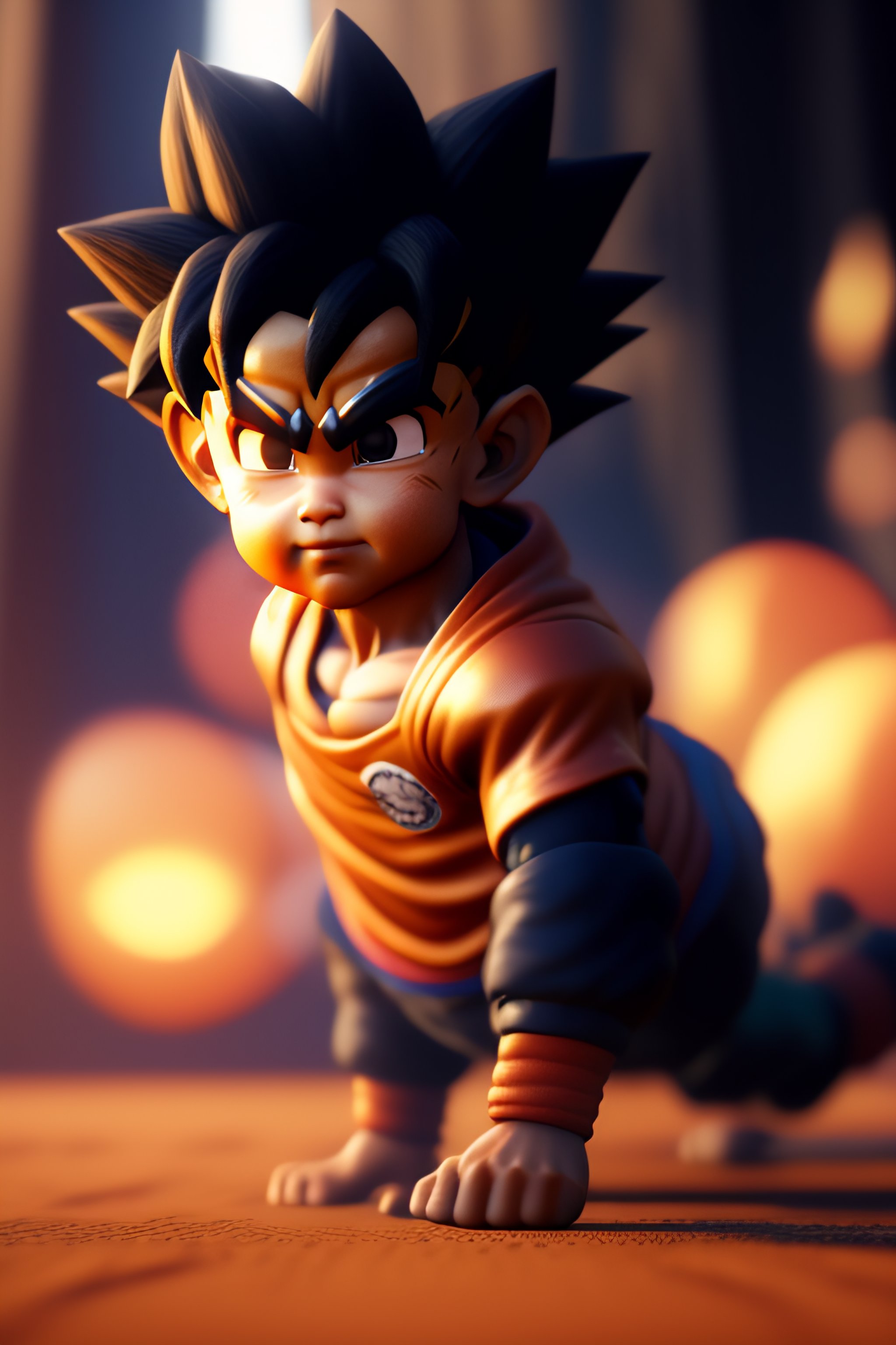 Lexica - Goku doing push ups with a stick, ultra realistic, concept art ...