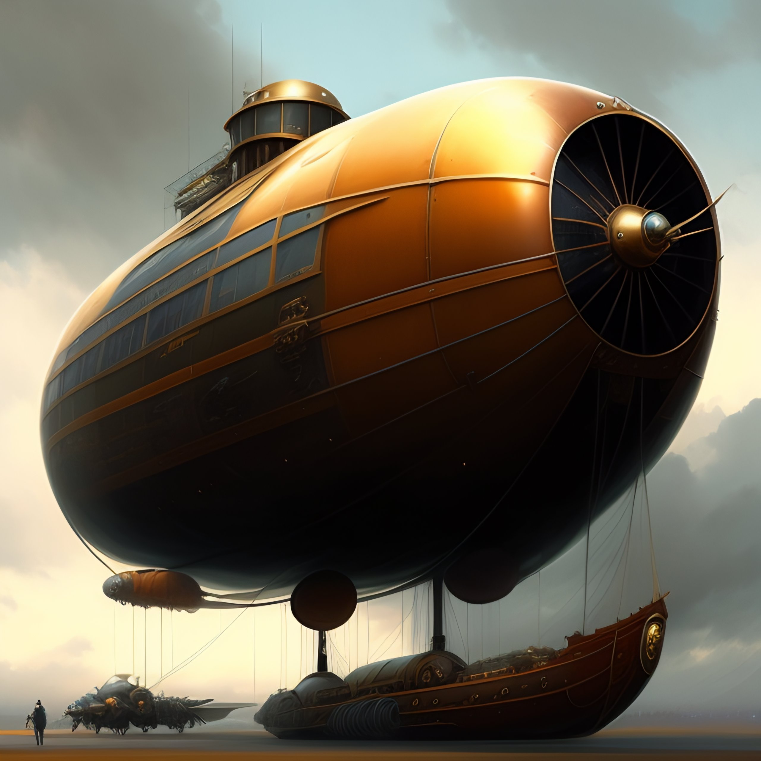 Lexica - Steam punk airship painted by raymond swanland