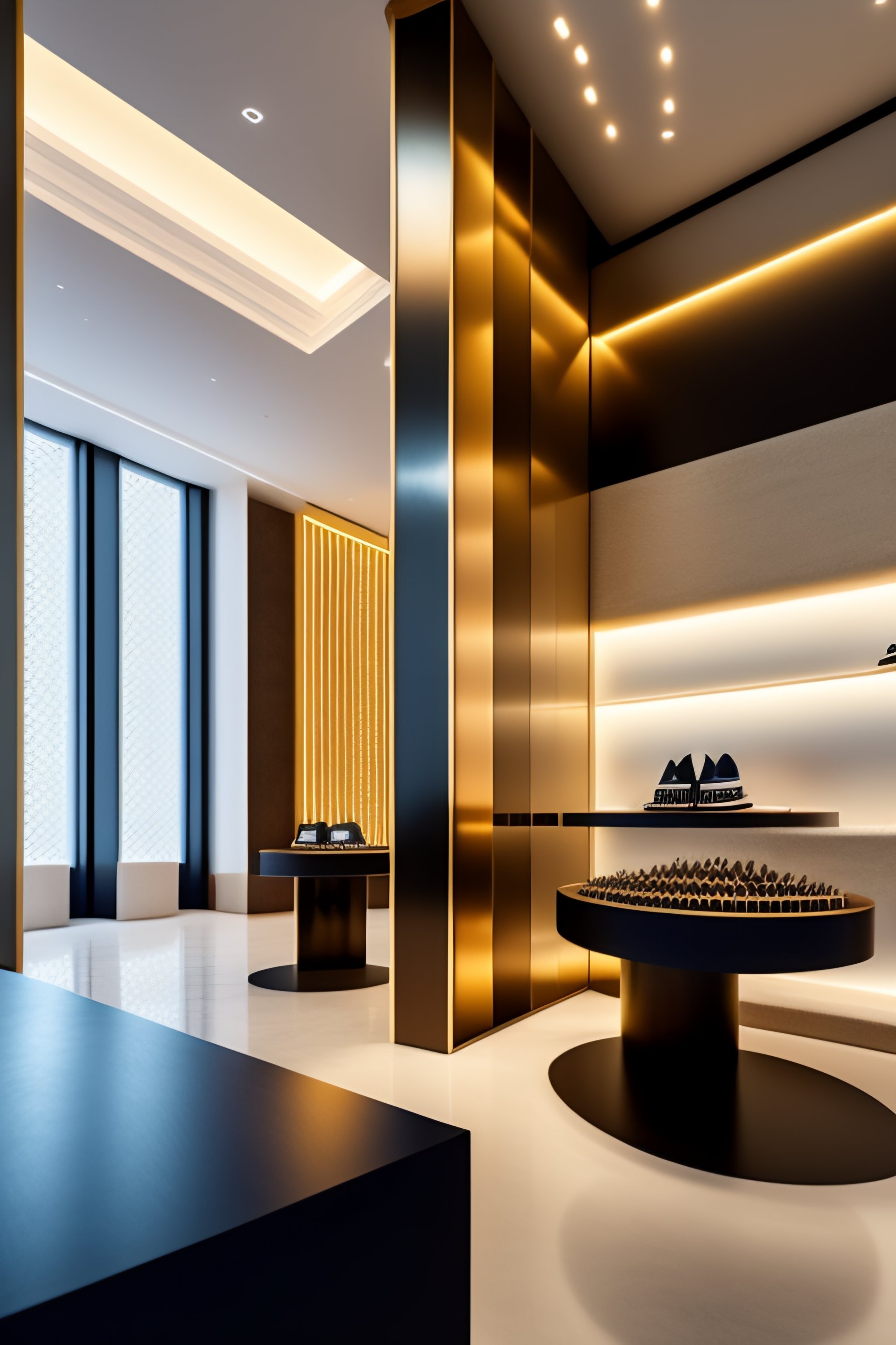 Lexica - Minimalistic Louis Vuitton store, interior, concrete floor