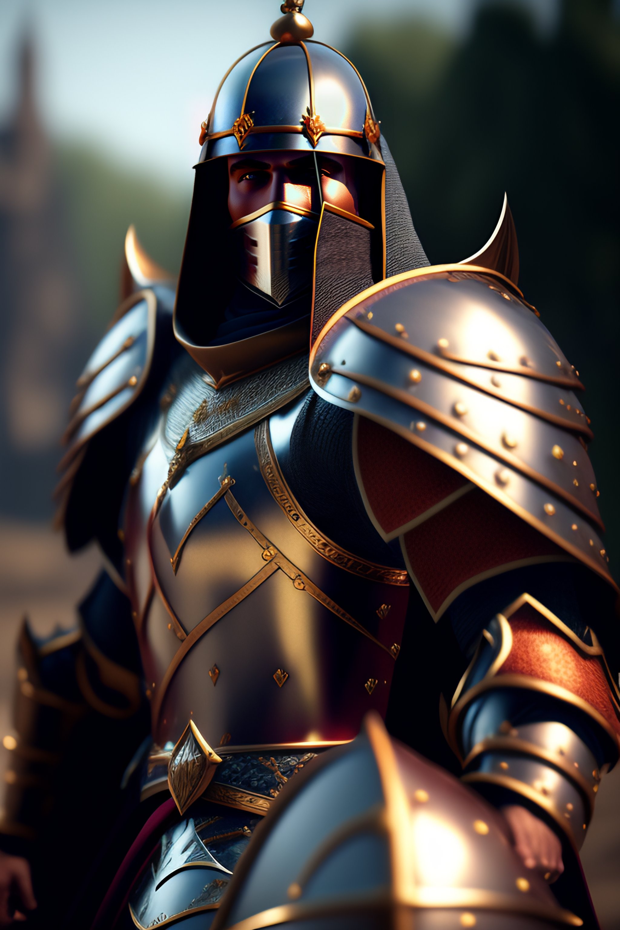 Lexica - A medieval Knight, Unreal Engine, ray tracing, 4K, armour, sword