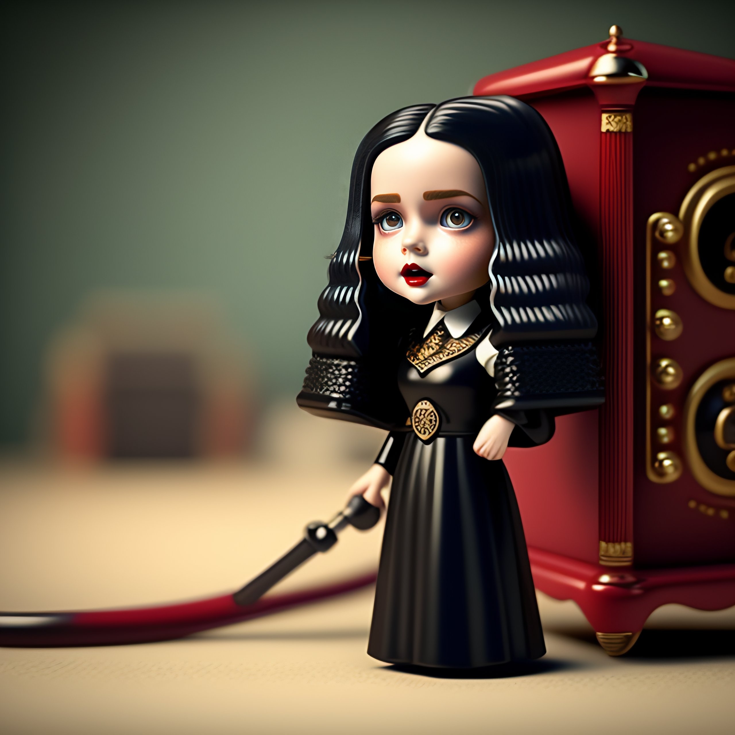 Lexica - Wednesday Addams rocker singing on vintage microphone funko ...