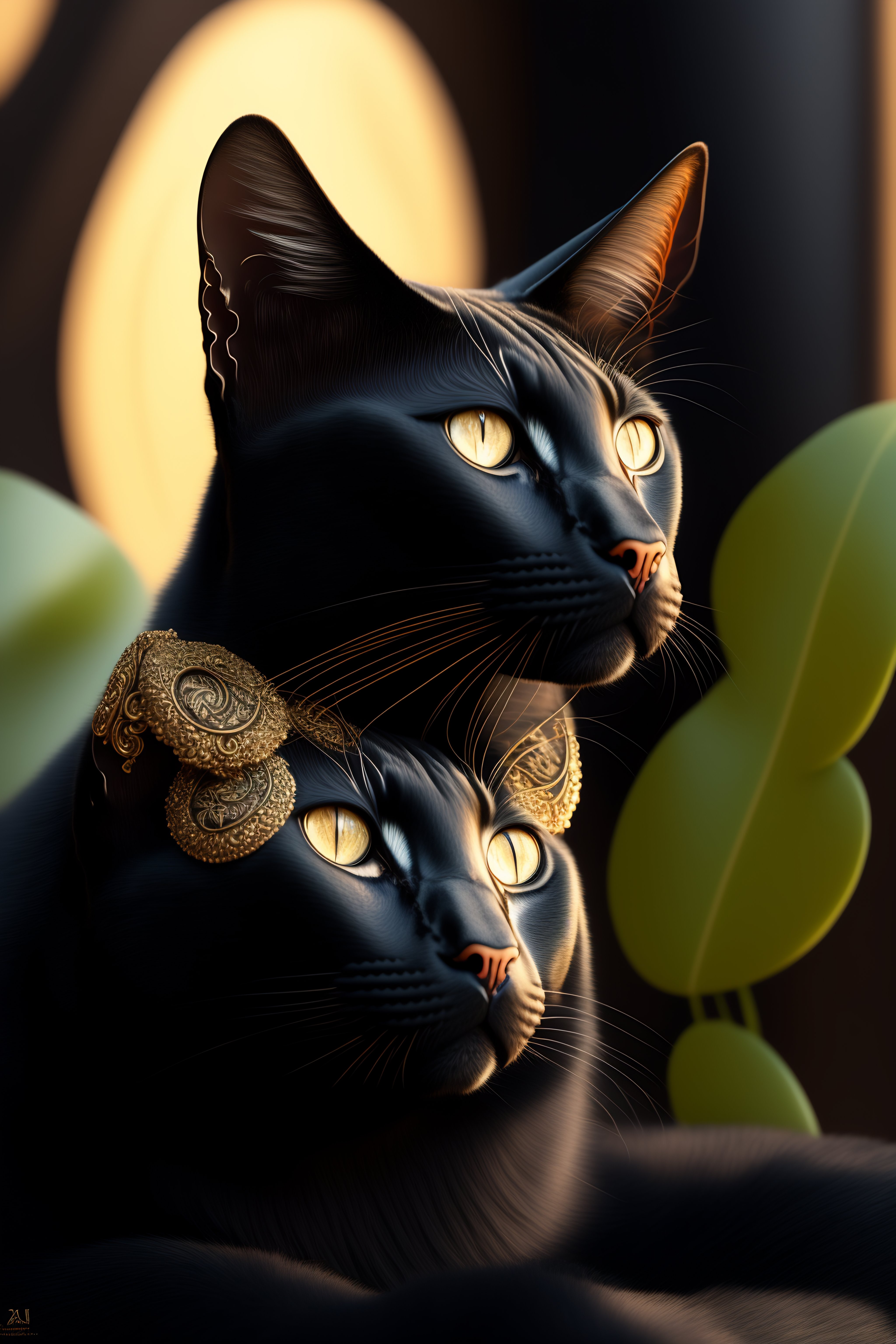 Lexica - Majestic black cat, photo realistic eyes, background, zen ...