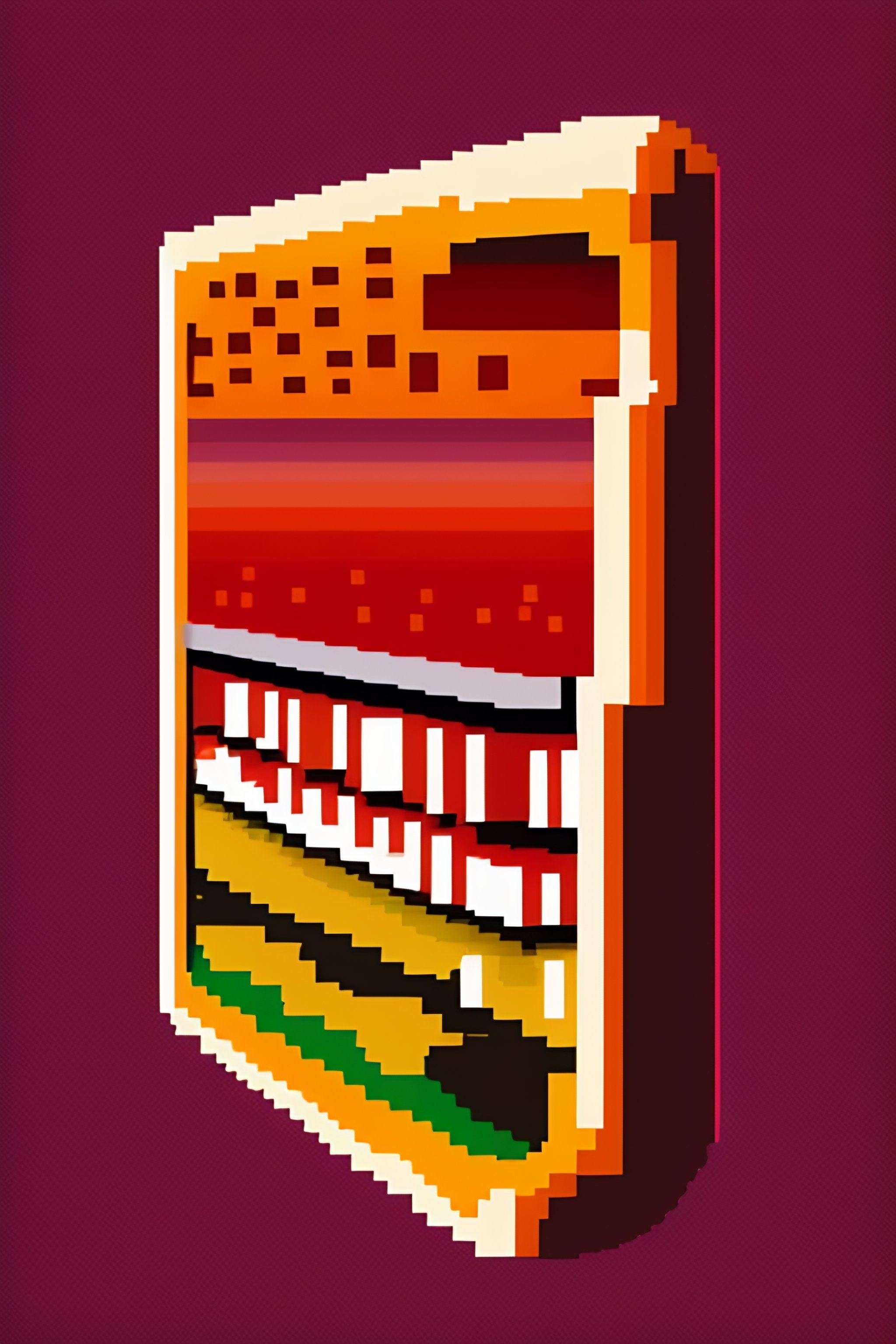 Lexica - Pizza slice made of pixels attack by ball, 2d, big pixel blocks