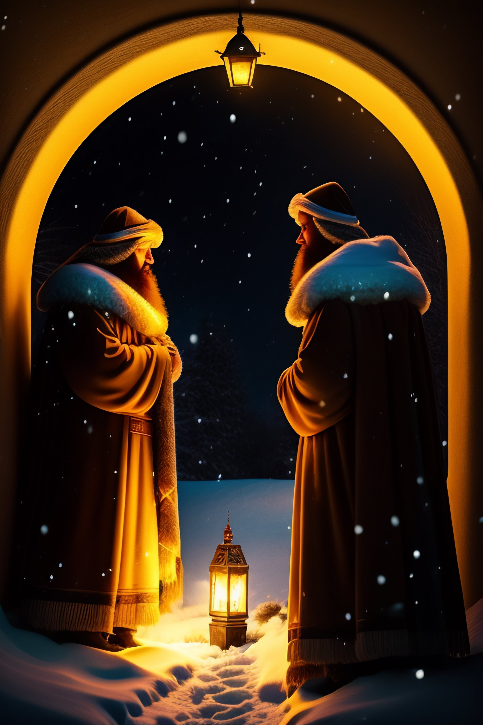 Lexica - The three wise men adoring jesus in the portal of Bethlehem ...