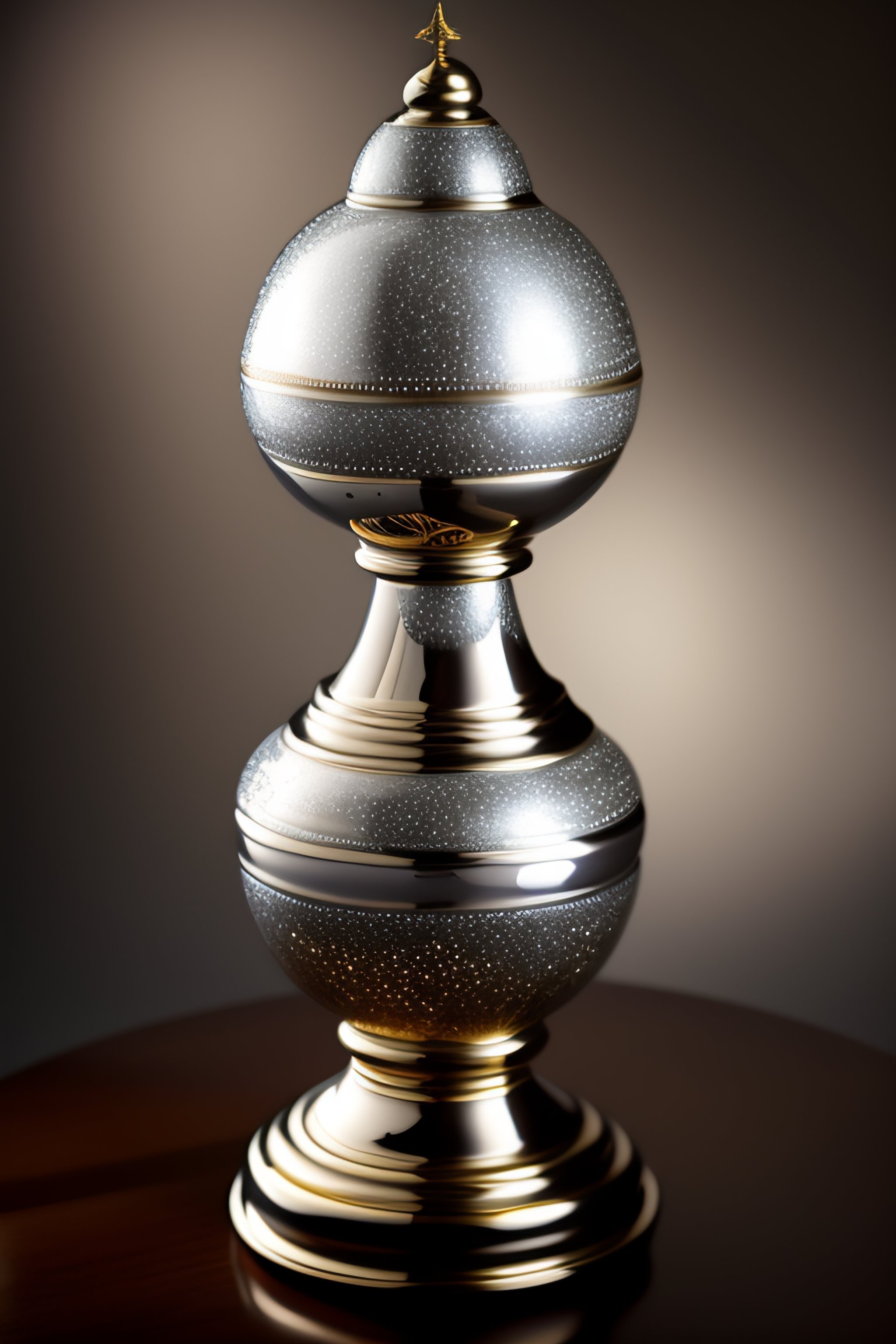 Lexica - Tall silver staff with starlight on top, photograph