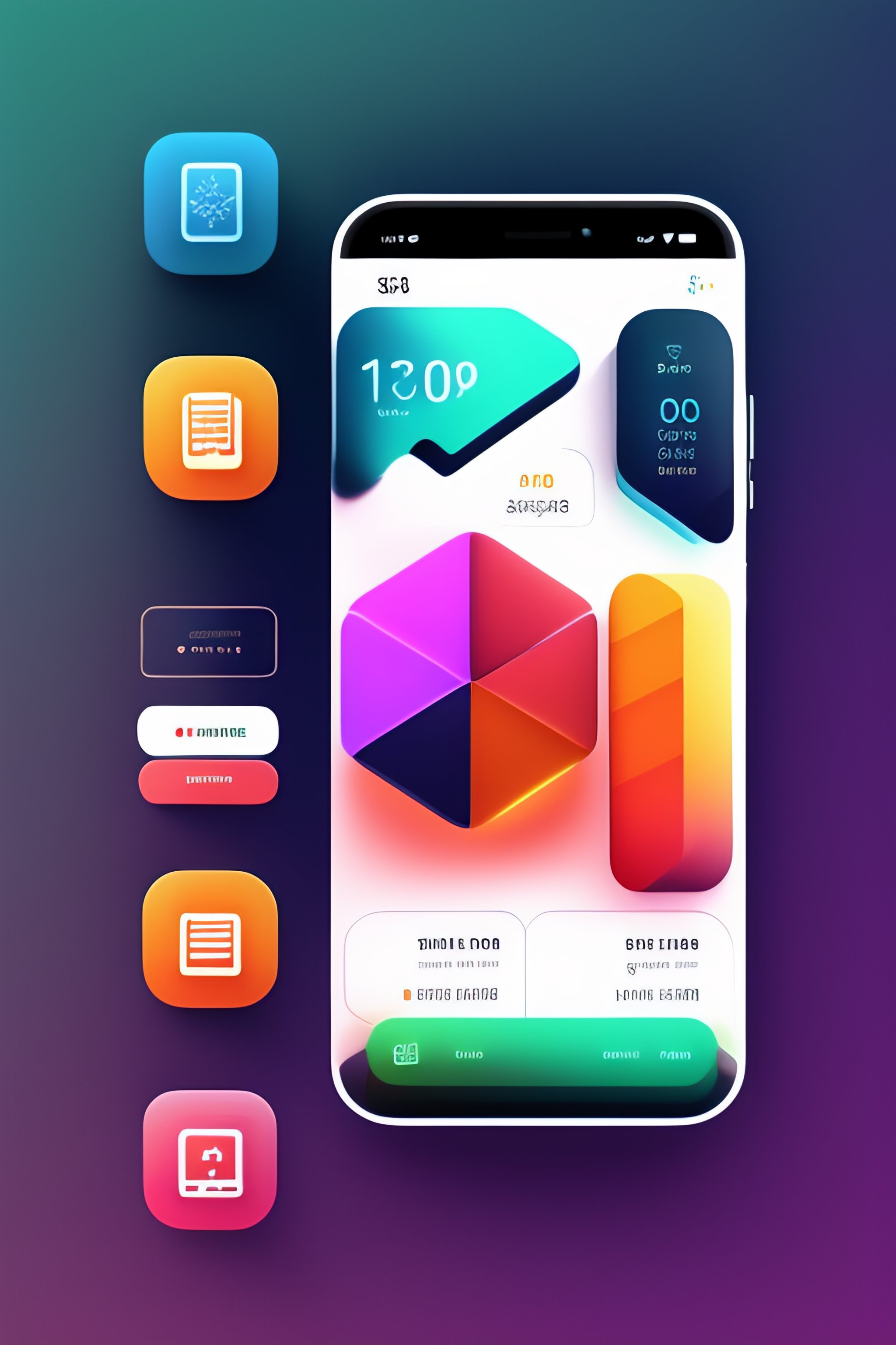 Lexica - Mobile app ui elements. vector graphics. detailed