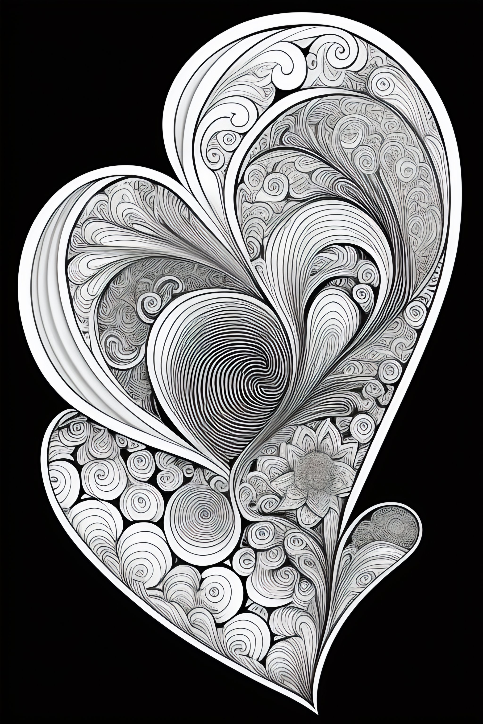 Lexica - Create a coloringpage for a coloring book for adult with ...