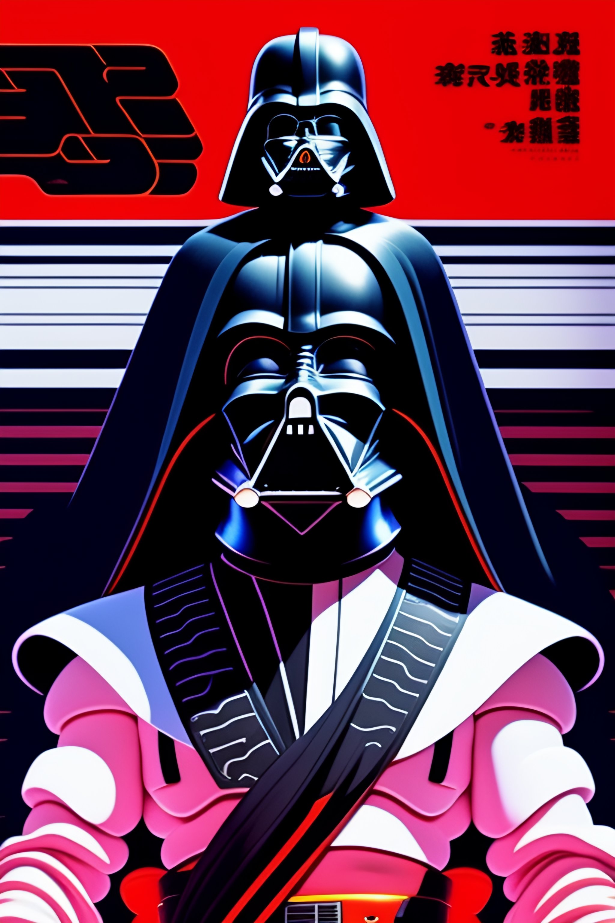 Lexica - Stylish Darth Vader in the style of 90's vintage anime ...
