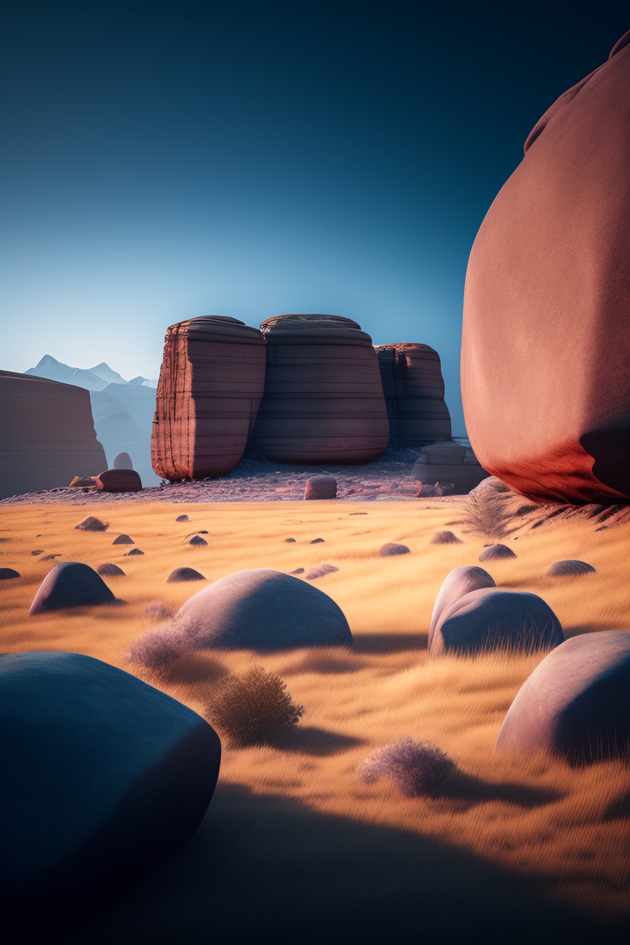 Lexica - Man crawls between a monumental set of rocks in a vast ...